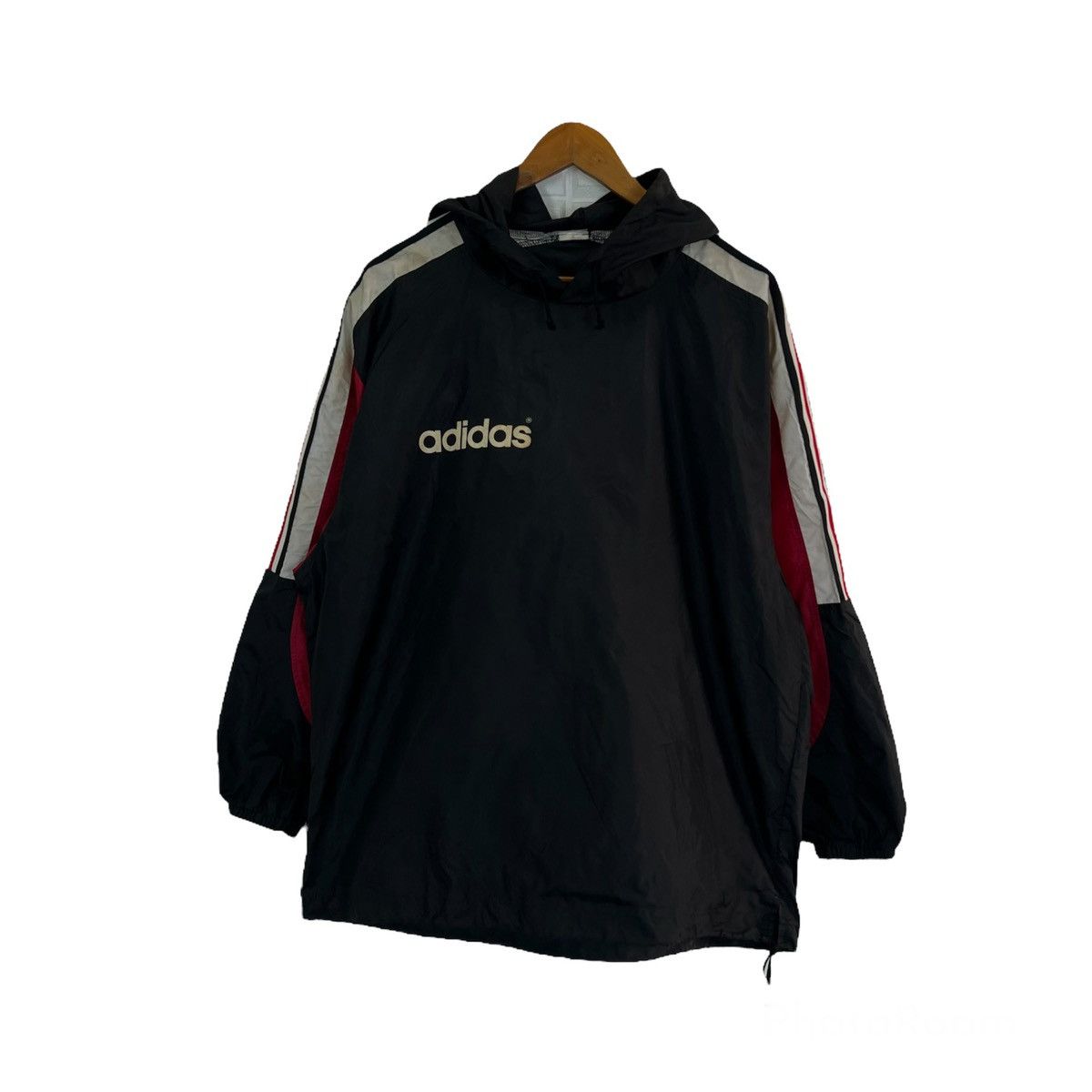 Adidas VINTAGE ADIDAS BIG LOGO COACH JACKET BY DESCENTE | Grailed