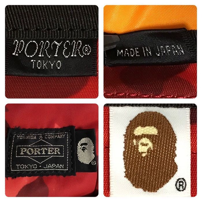 Bape BAPE × PORTER Red camo DAYPACK a bathing ape bag | Grailed