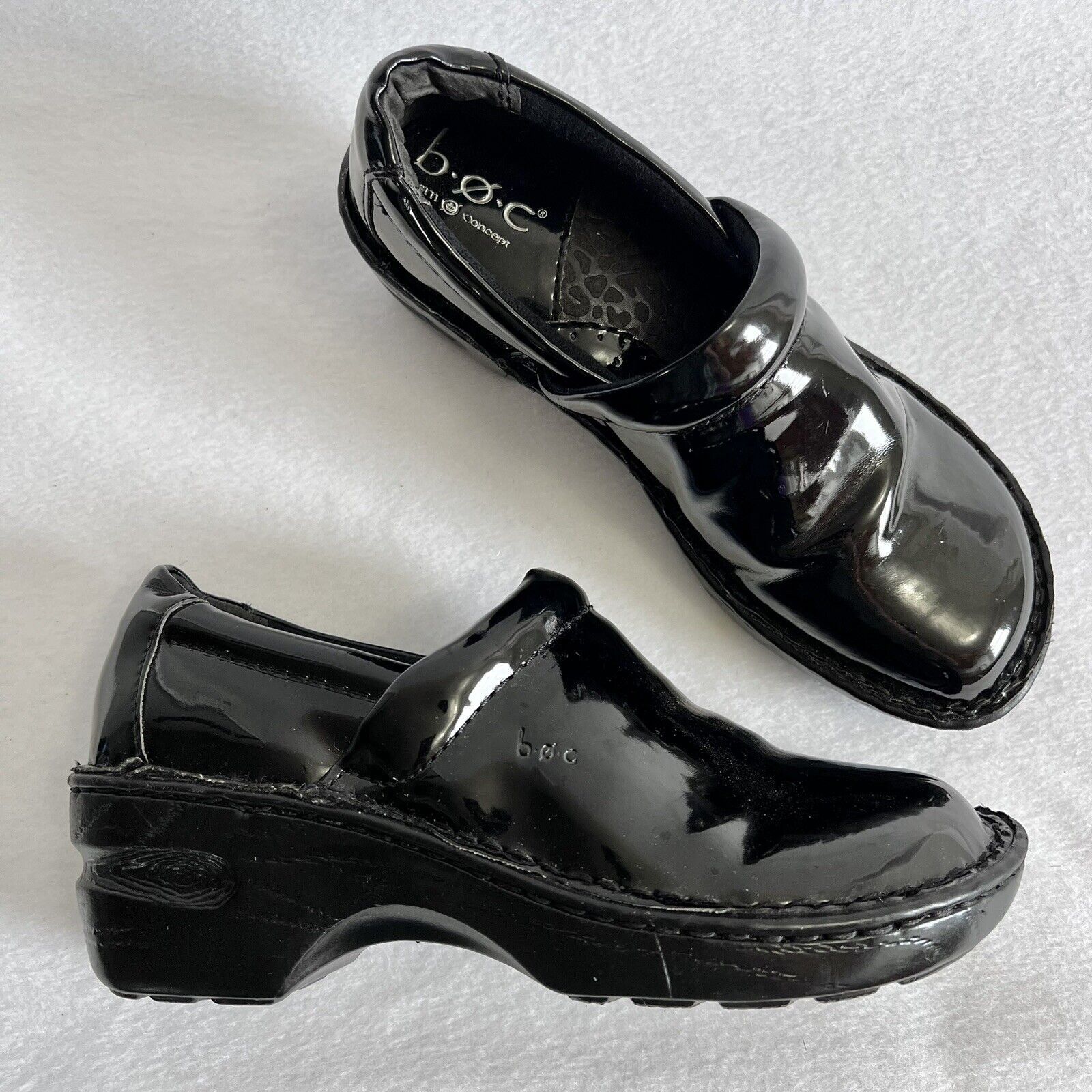 Born BOC Born Concept Shoes 7 M Faux Black Patent Leather Slip On ...