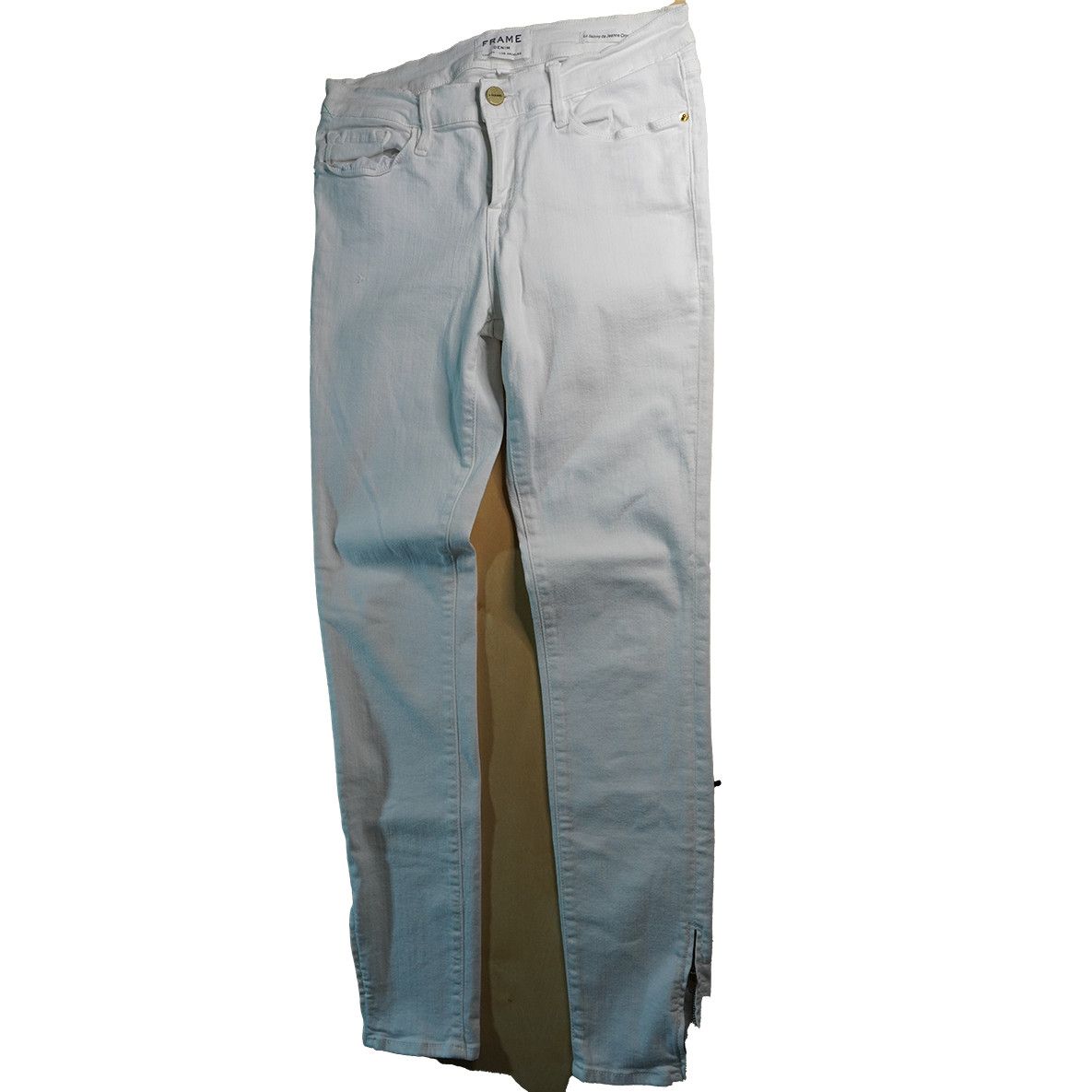 Frame Frame Le Skinny de Jeanne Crop Zipper Ankle Blanc Size 29 | Grailed