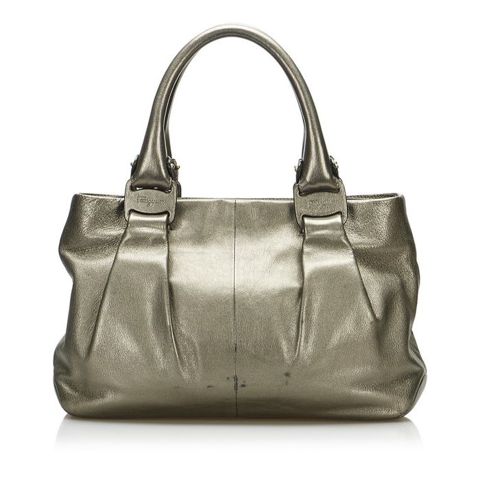 Salvatore Ferragamo Vara Metallic Leather Handbag | Grailed