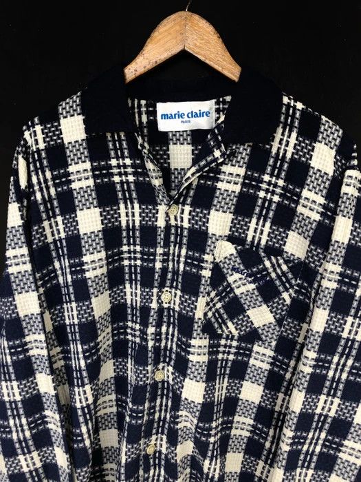 Streetwear × Vintage vintage Marie Claire checker plaid tartan button ...