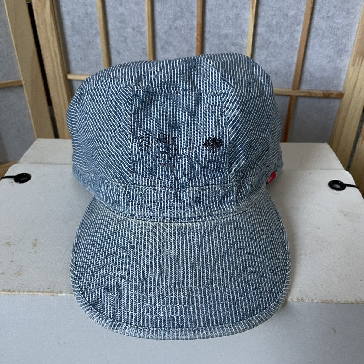 Wtaps Vintage Hickory Stripe Denim Casket Newsboy Cap Brim Hat | Grailed