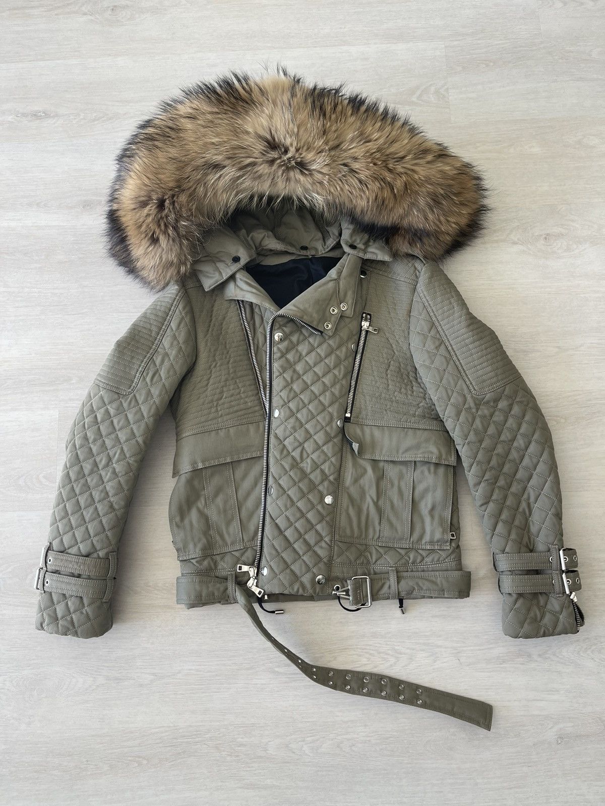 Balmain Balmain Coat Fur Hood | Grailed