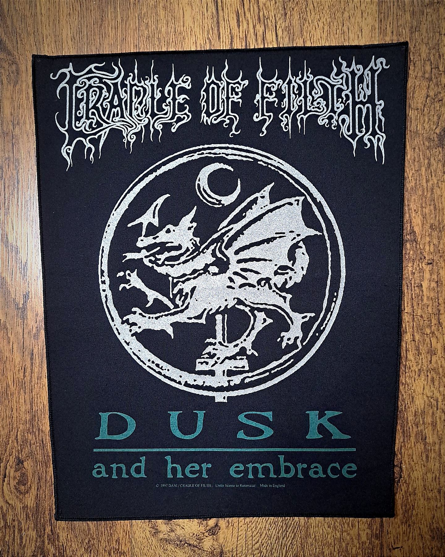 Rare × Rock Band × Vintage CRADLE OF FILTH x DUSK x Back Patch 1997 ...
