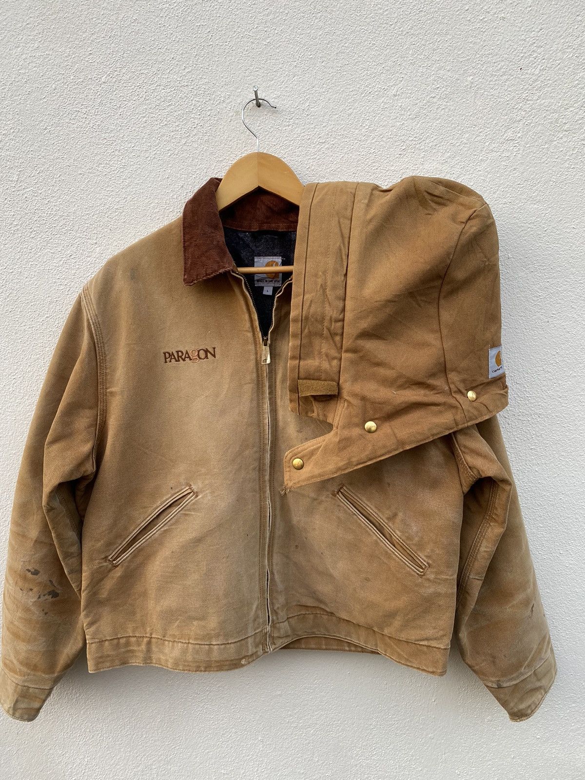Carhartt × Vintage Vintage Carhartt Detroit chore blanket lined with hoodJacket | Grailed