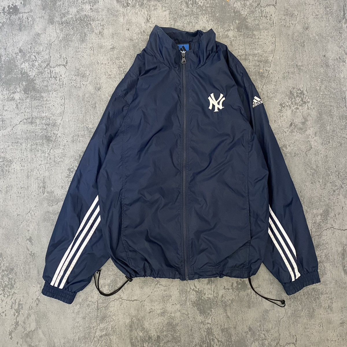 Vintage Vintage y2k Adidas New York Yankees Navy Zip-Up Jacket | Grailed