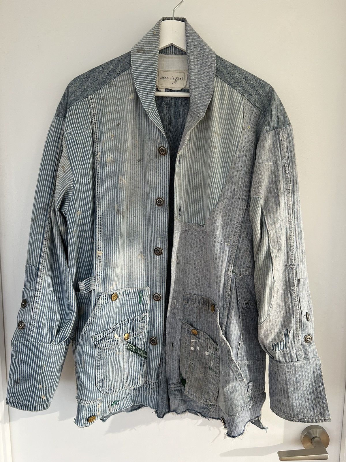 Greg Lauren Greg Lauren Denim Engineer Shawl Collar Boxy Jacket | Grailed