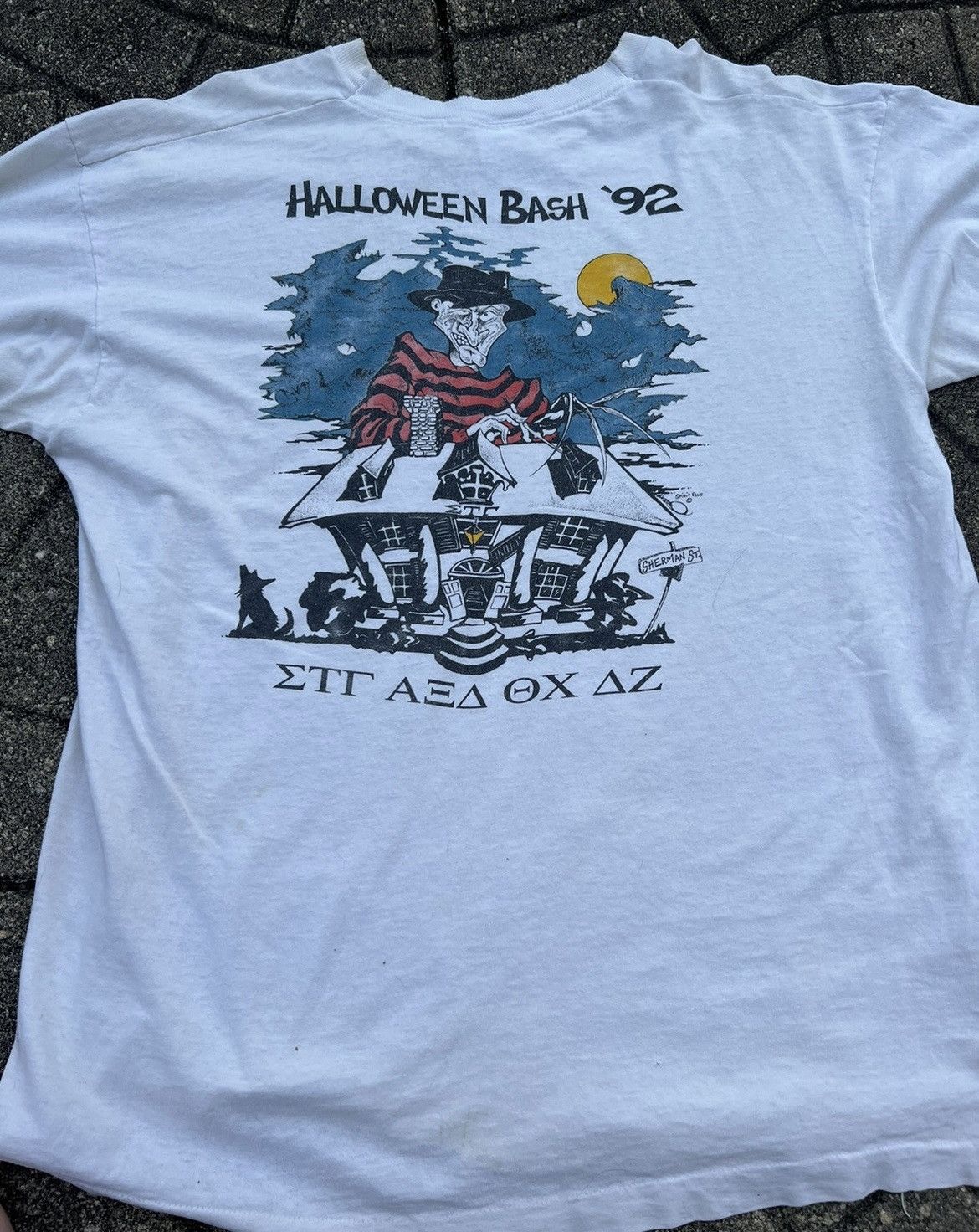 Vintage 1992 Vintage Freddy Krueger frat horror movie tee | Grailed