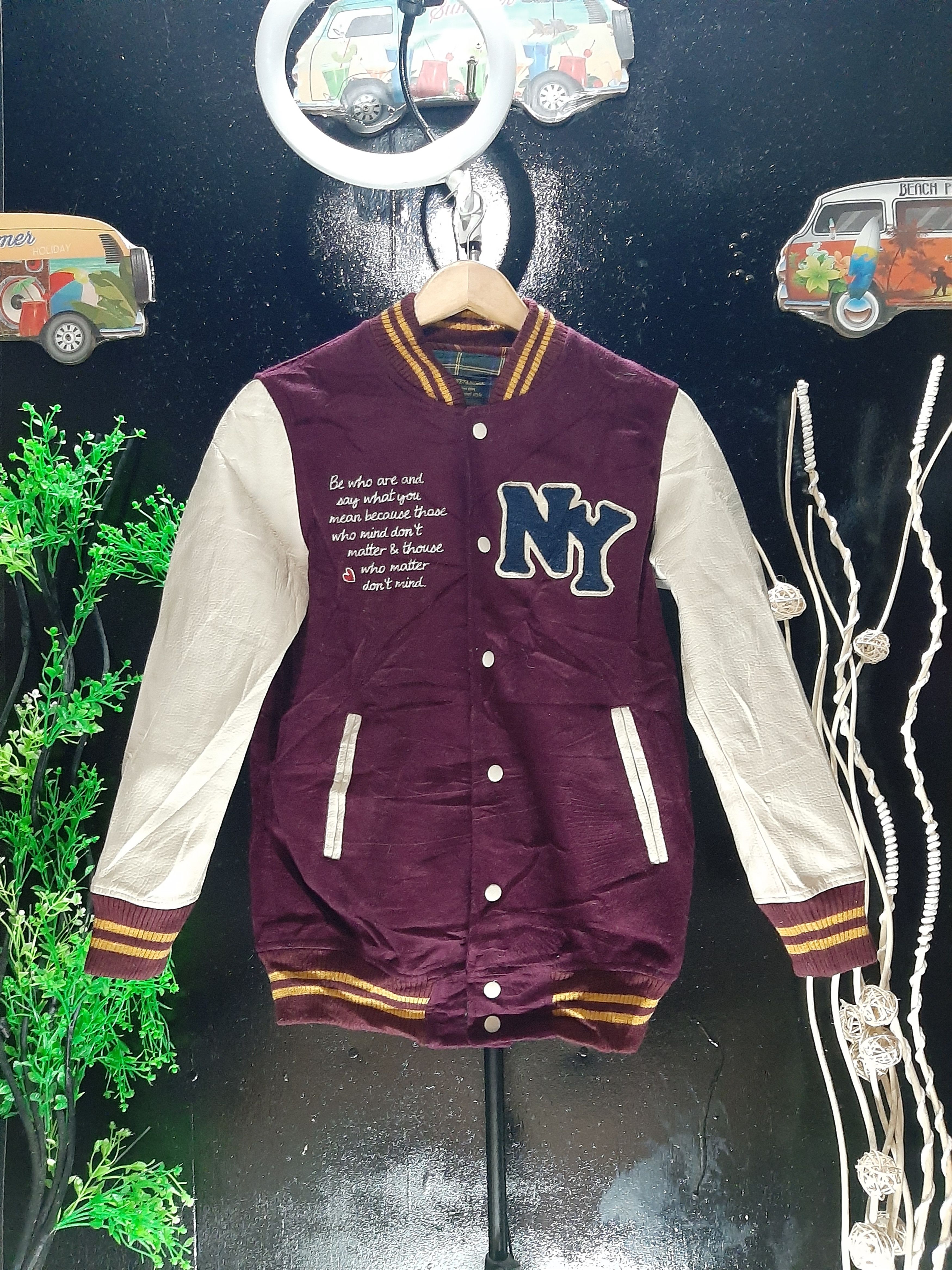 Japanese Brand × Vintage RIVET & SURGE JAPANESE VARSITY WOOL JACKET PVC ...