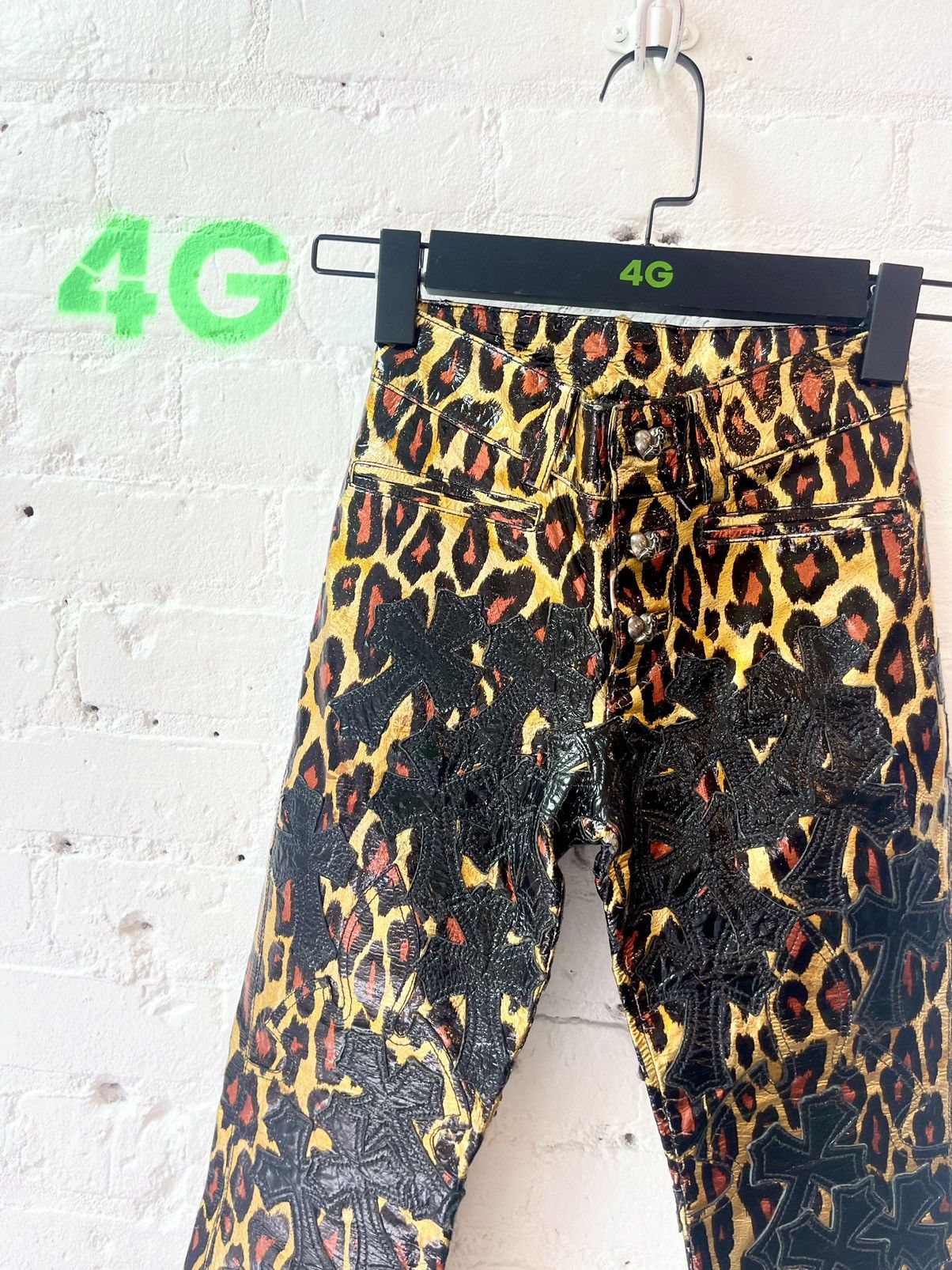 Chrome Hearts Chrome Hearts CRAZY Leopard Custom Mini Youth Cross Jeans ...