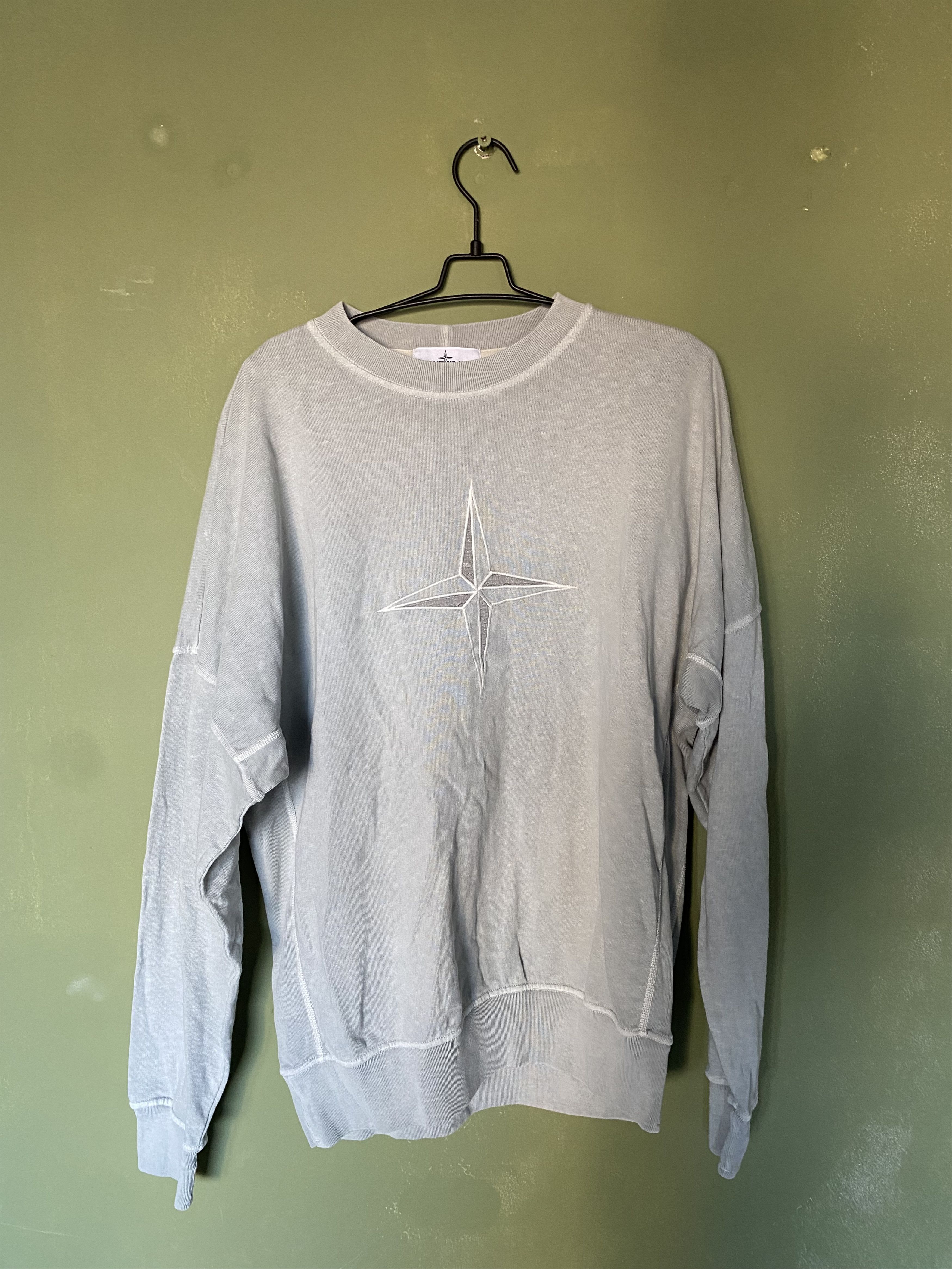 Stone Island STONE ISLAND MALFILE FLEECE OLD EFFECT LOGO CREW | Grailed