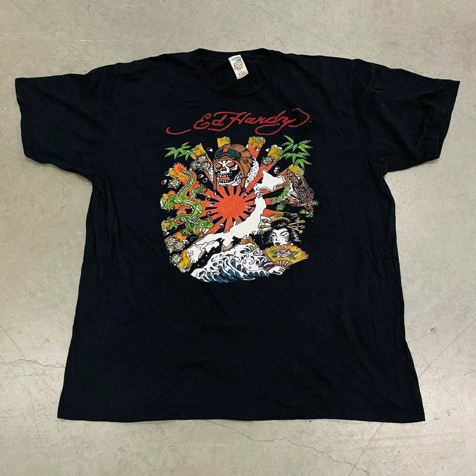 Ed Hardy Ed hardy designs tokyo japan dragon bomber geisha black tee ...