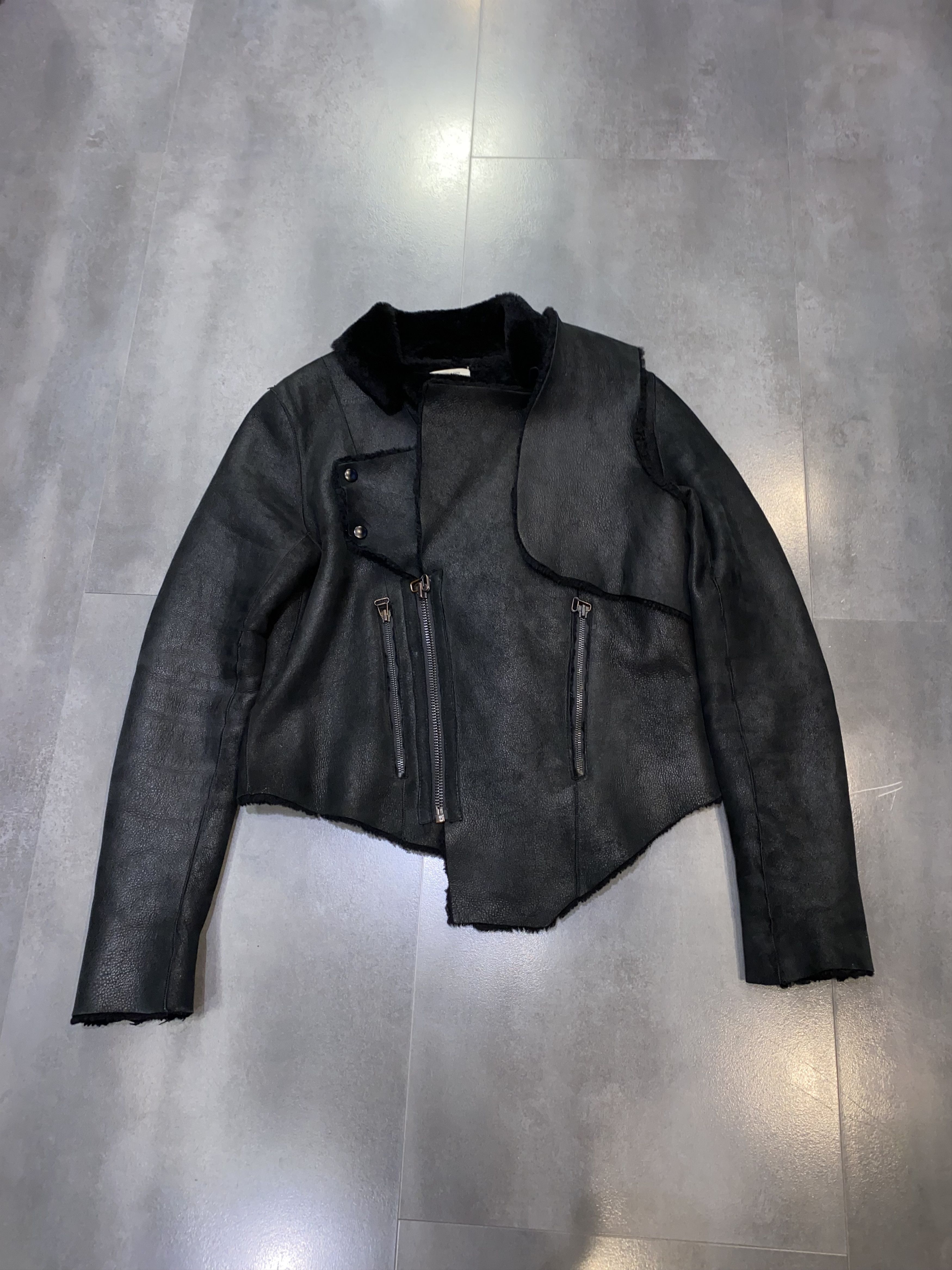 Avant Garde × Helmut Lang Helmut Lang Abstract Assymetrical Shearling ...