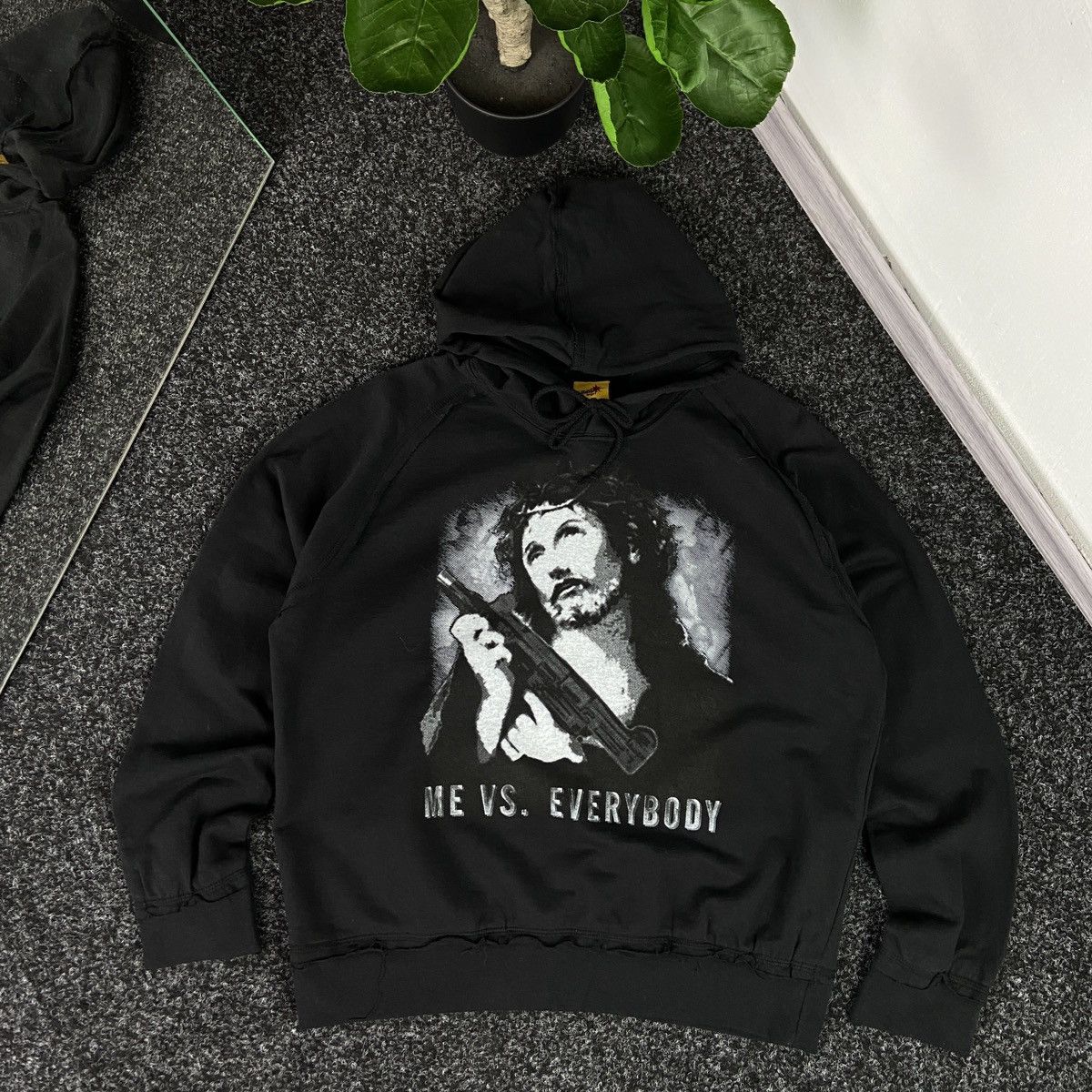 Vintage RARE VINTAGE Y2K GANGSTA JESUS CHRIST UZI DISTRESSED HOODIE ...