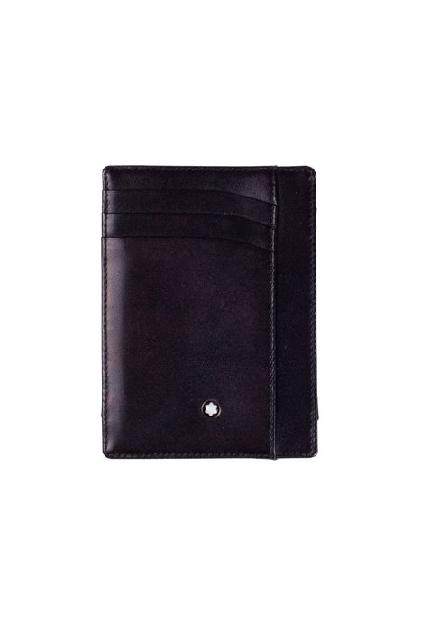 Montblanc MONTBLANC BLACK LEATHER CARD HOLDER WALLET | Grailed