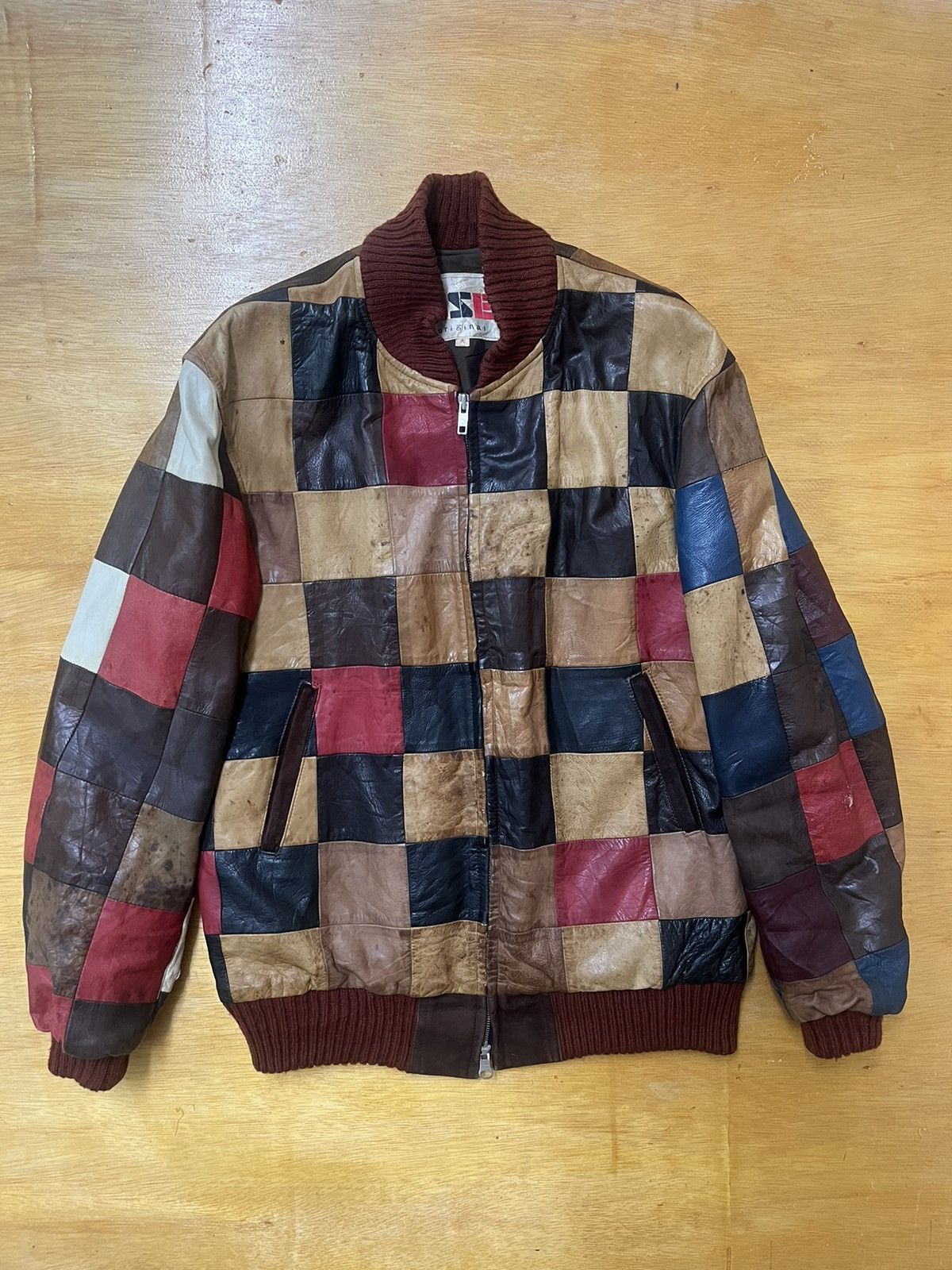 Leather Jacket × Rare × Vintage Vintage USE ORIGINAL Multicolour ...
