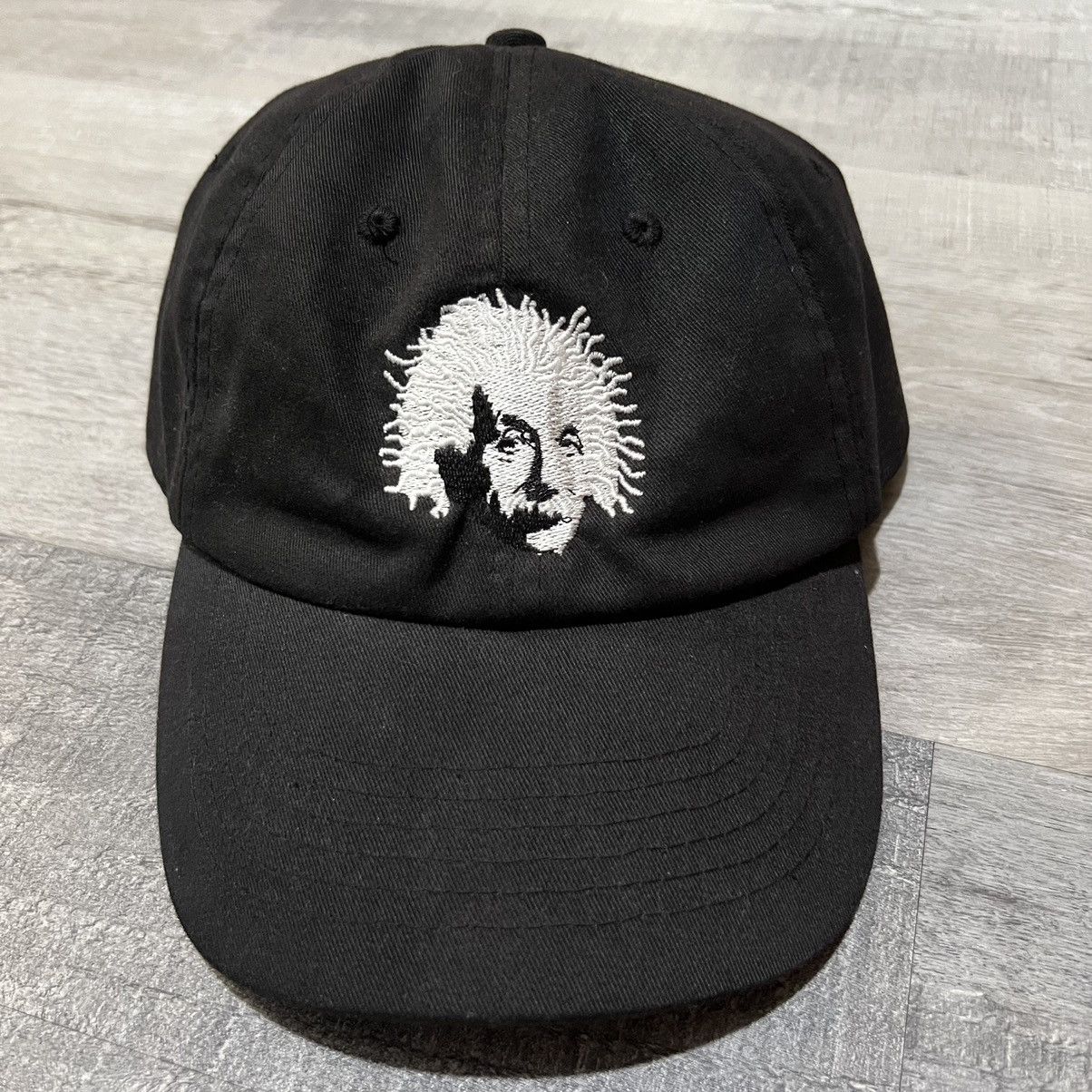 Vintage VTG Albert Einstein Black Strapback 90s Head Shot Cap Hat | Grailed