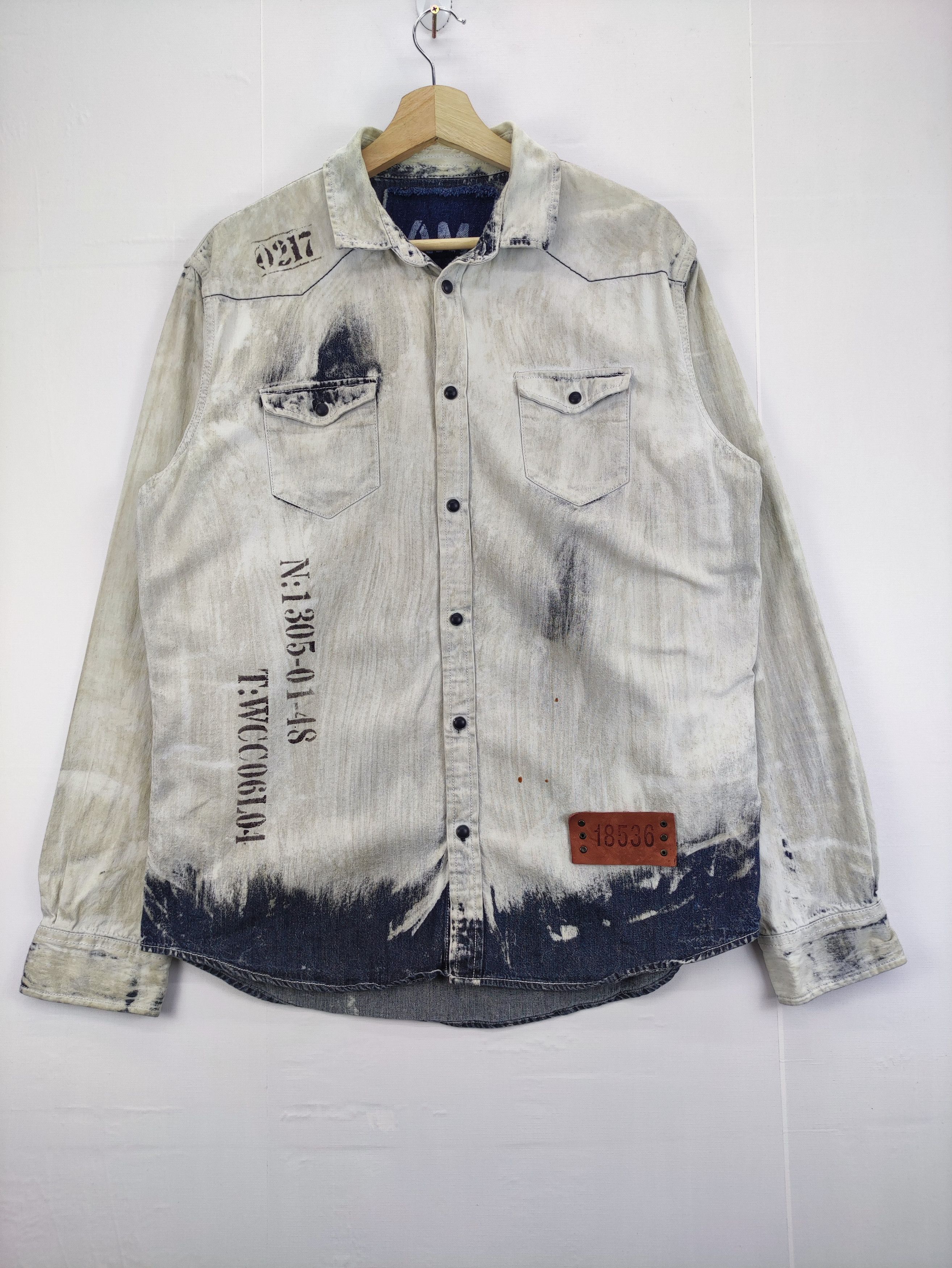 Japanese Brand × Vintage Vintage Western Shirt Acid Wash With Stancil ...