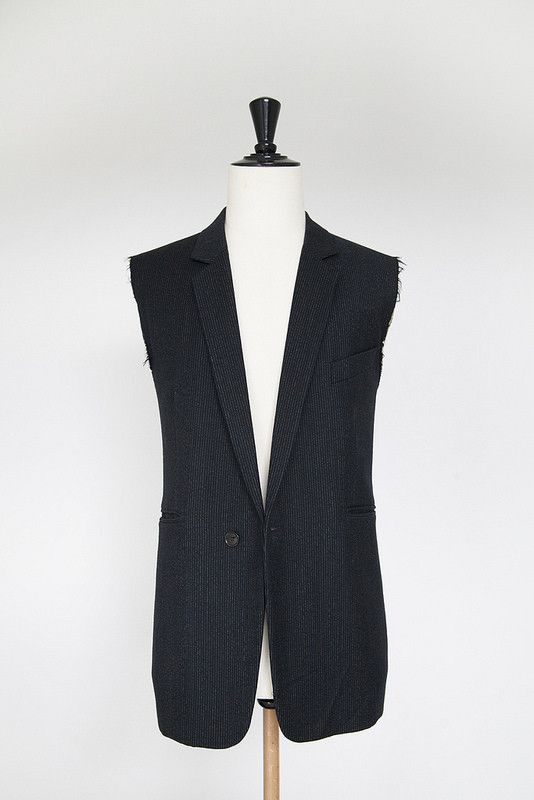 Raf Simons AW98 destroyed pinstripe blazer | Grailed