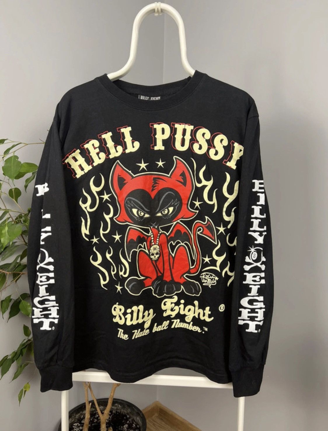 Vintage Vintage Long Sleeve Bootleg Billy Eight 8 Ball Y2K Punk Emo ...
