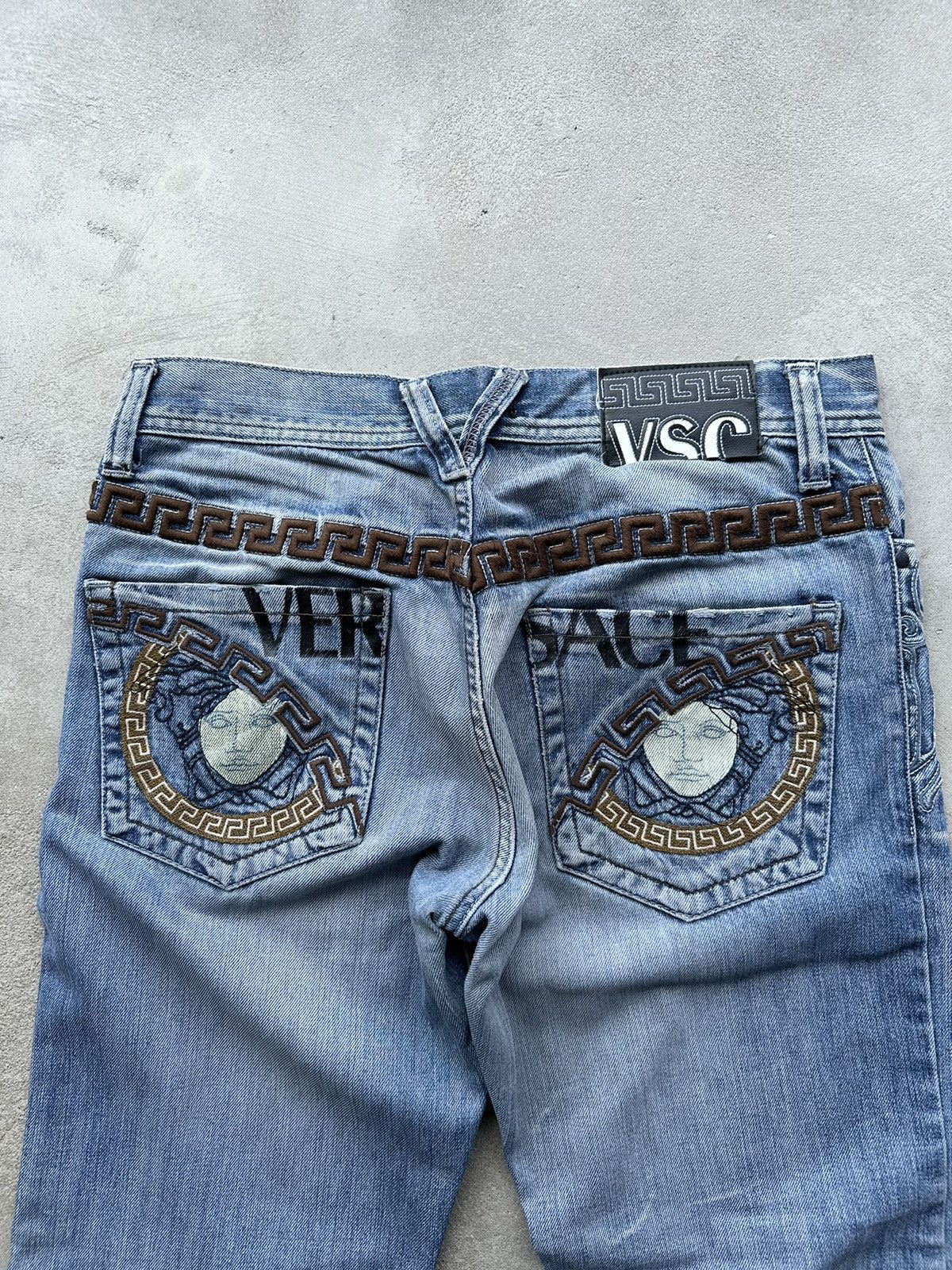 Versace × Vintage Versace Sport Drip Logo Pants like Ed Hardy | Grailed