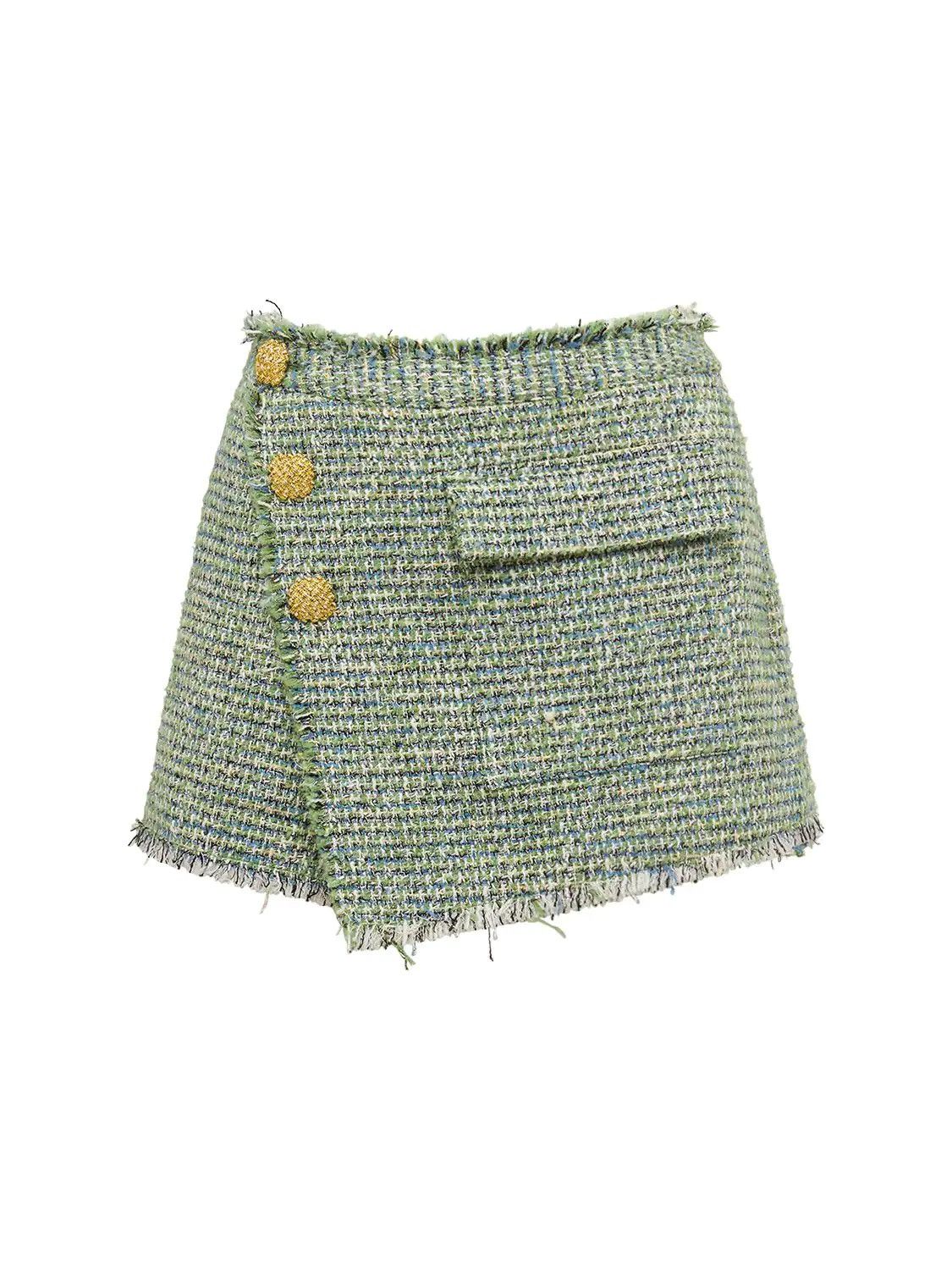 Self-Portrait SELF-PORTRAIT Asymmetric bouclé-tweed skort | Grailed