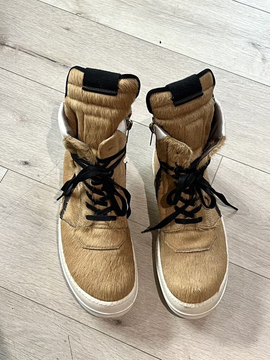 Rick Owens rick owens pony hair geobaskets multi color | Grailed