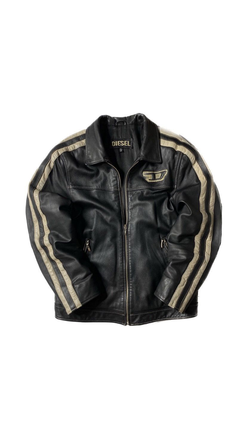 Diesel × Streetwear × Vintage Diesel jacket vintage leather logo motor ...