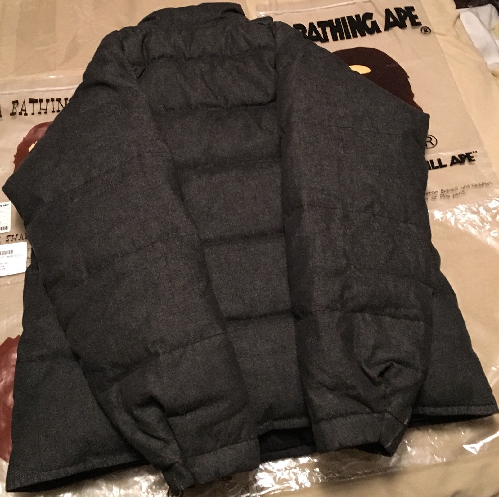 Bape OG Bape Jean denim Puffer Down Jacket Heavy Coat | Grailed