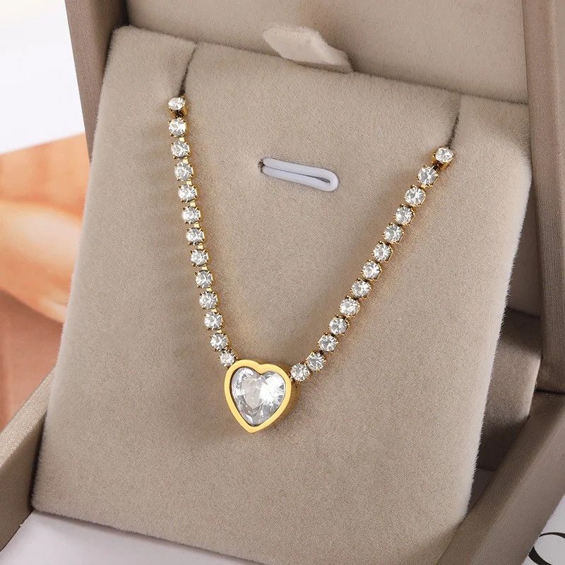 Cuban Link Chain Love Heart Chain Necklace | Grailed