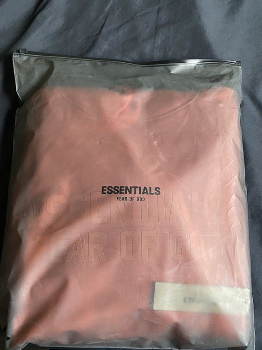 Fear of God Fear of God Essentials Pink Raglan Hoodie | Grailed