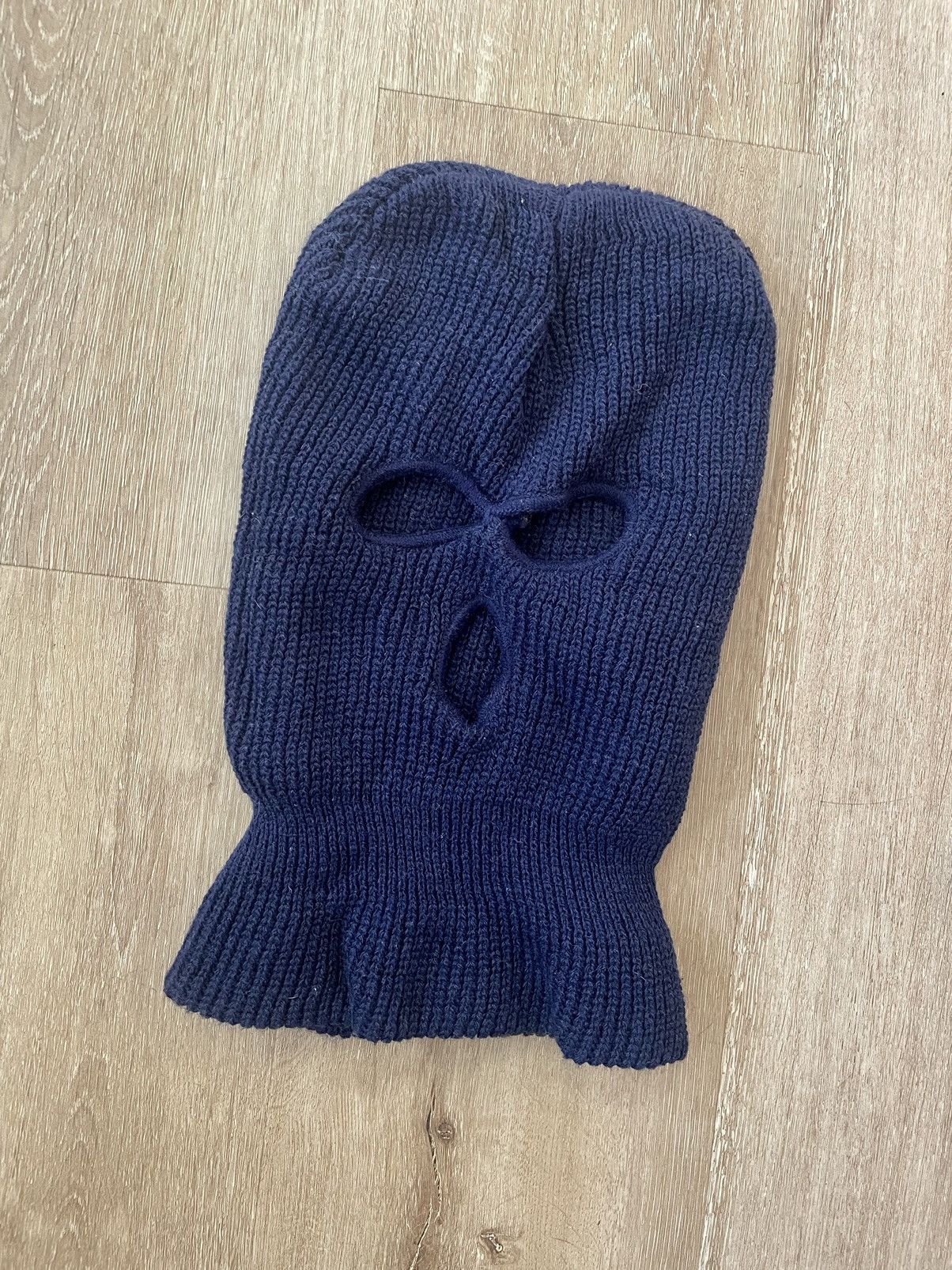 Vintage RETRO 90s 3-HOLE KNIT SKI MASK FACE-COVER BLUE | Grailed