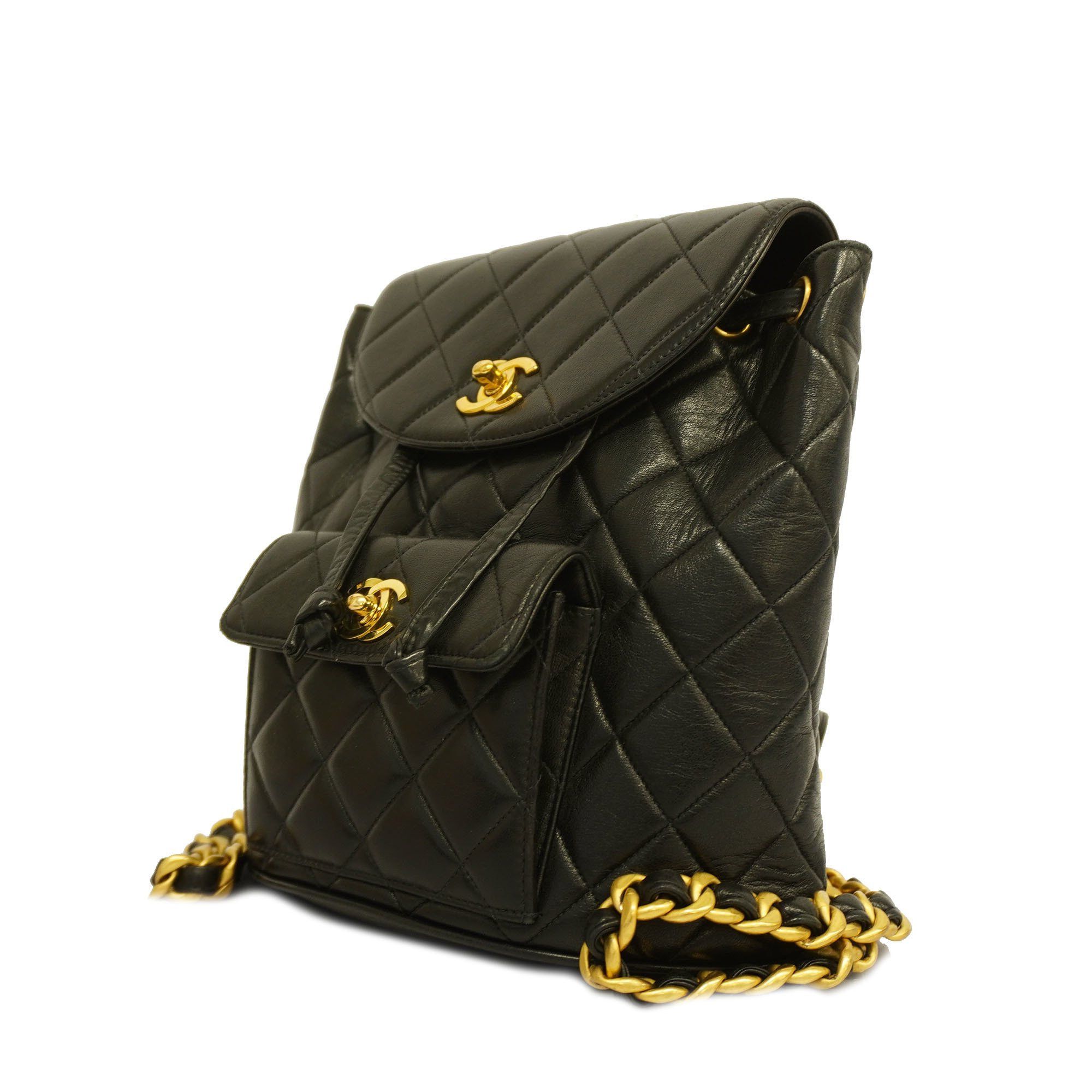 Chanel Auth Chanel Matelasse Rucksack Women's Leather Backpack Black ...