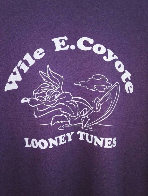 Vintage × Warner Bros LOONEY TUNES Wile E.Coyote Big Logo Print ...