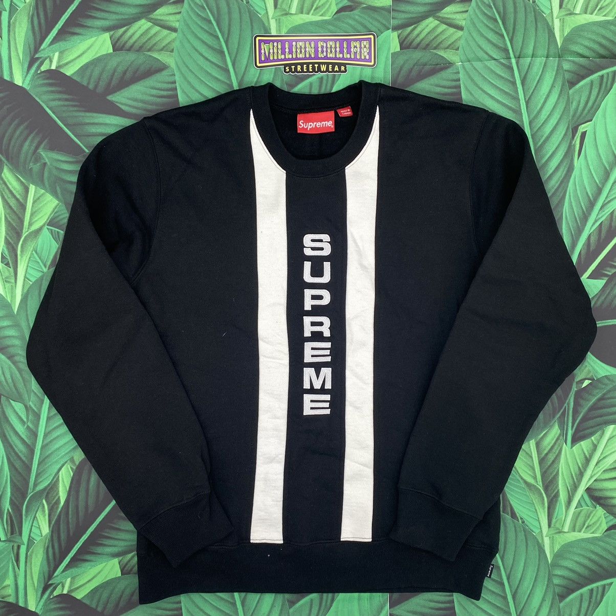 Streetwear × Supreme × Vintage vertical logo panel crewneck | Grailed