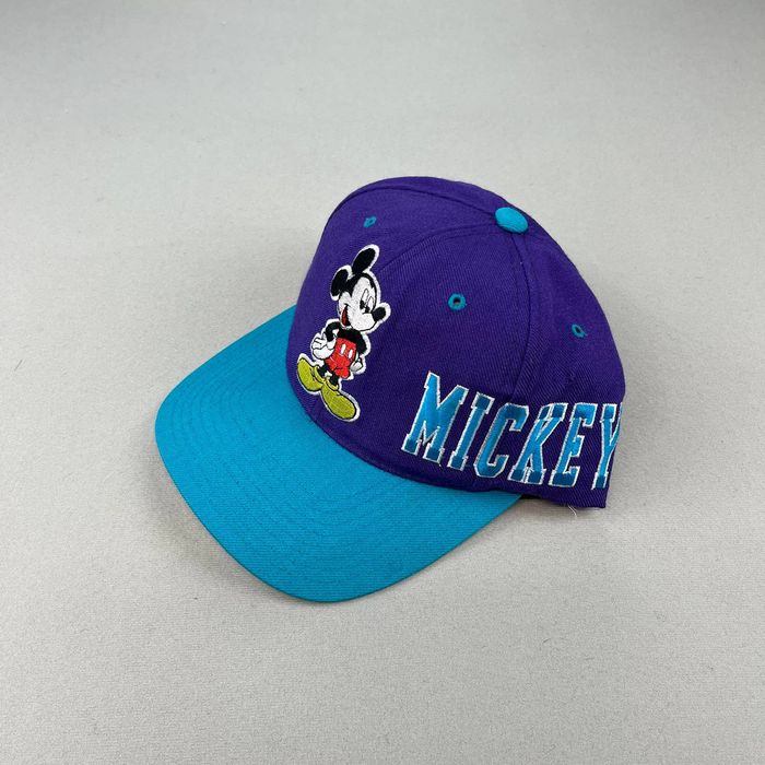 Vintage Vintage Disney Mickey Mouse Snapback Hat Purple Blue 90s | Grailed