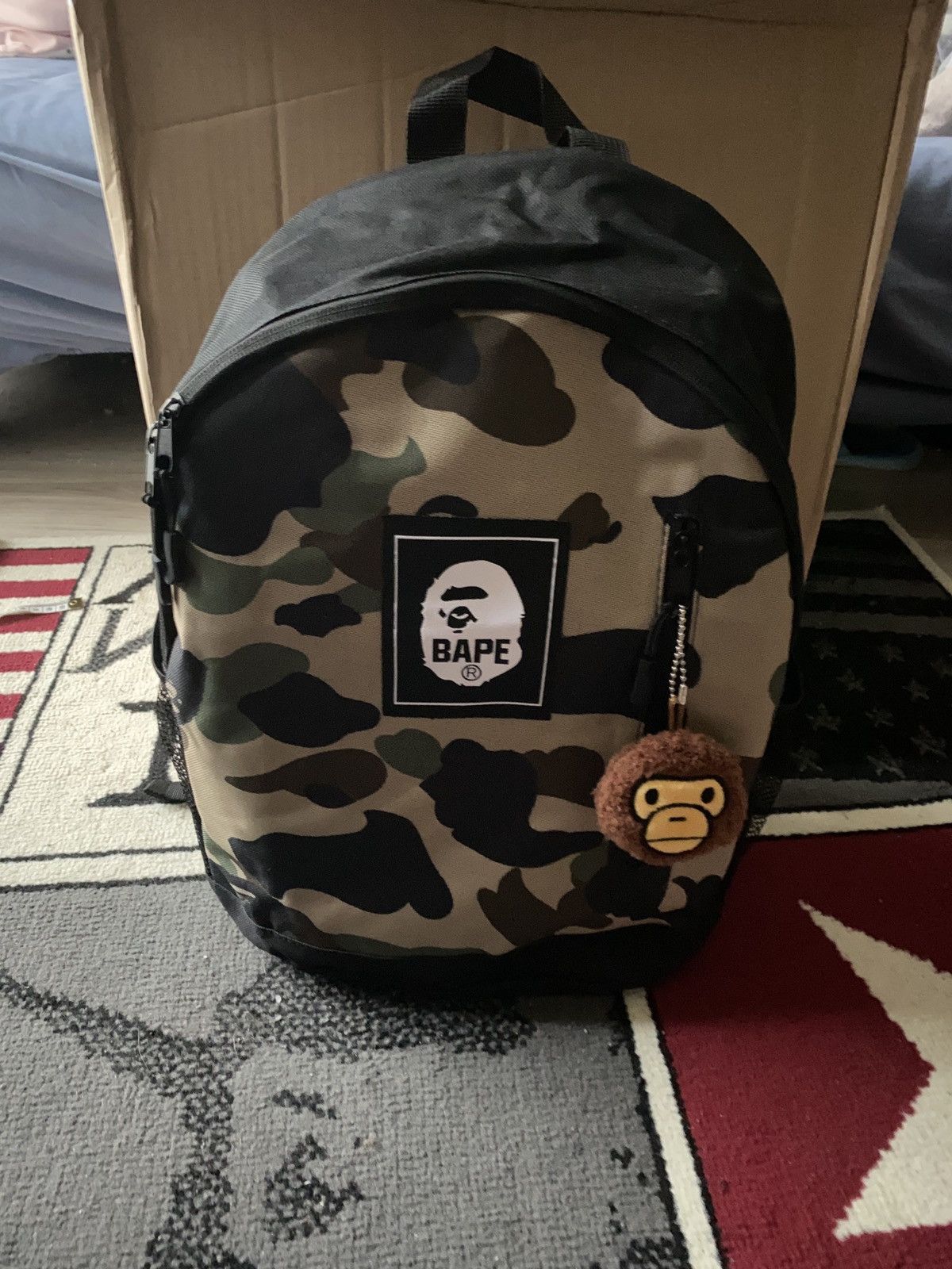 Bape Bape backpack camo baby milo plush book bag | Grailed