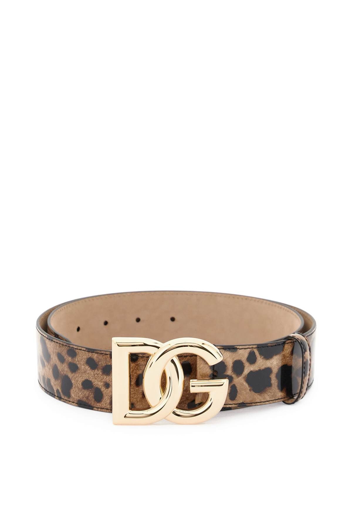 Dolce & Gabbana Dolce & Gabbana Glossy Leather Belt With Leopard Print ...