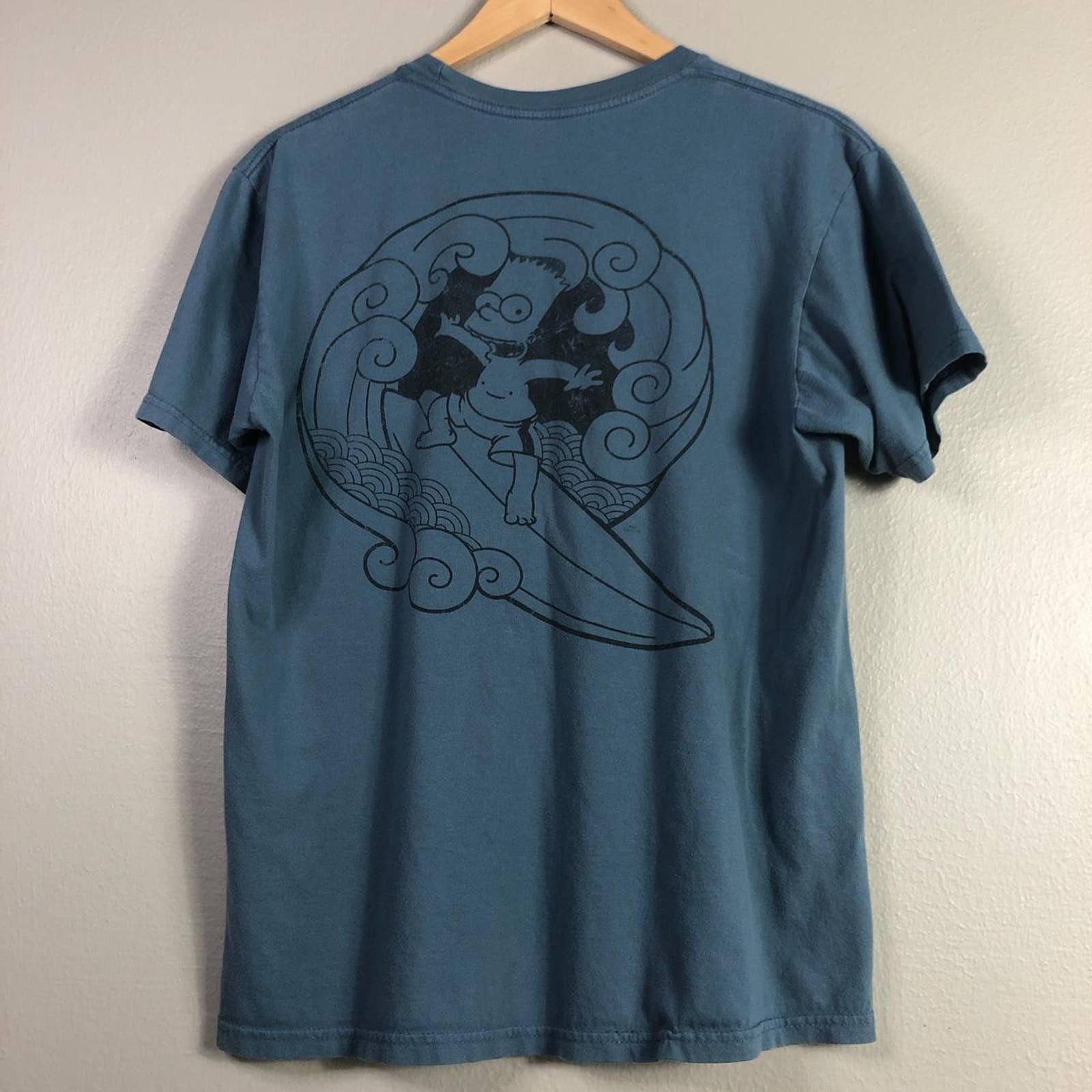 The Simpsons The Simpsons T Shirt Bart Simpson Surfing Surfer Grey M ...