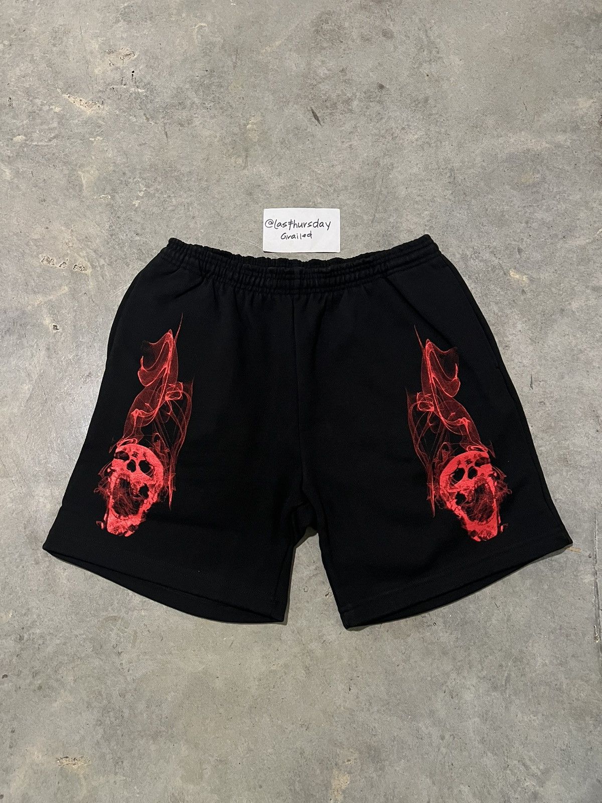Revenge Revenge Smoke Shorts Black/Red XL *EMAIL EXCLUSIVE* | Grailed