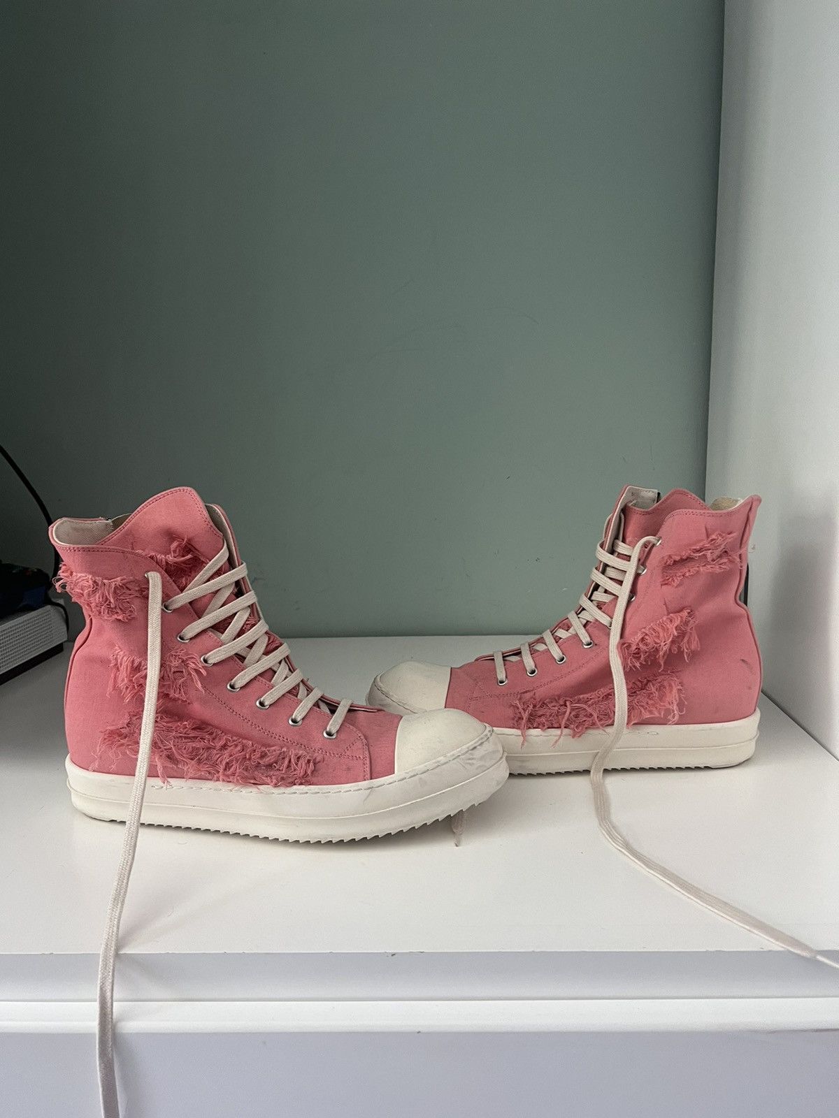 Rick Owens RICK OWENS PINK DISTRESSED RAMONES | Grailed
