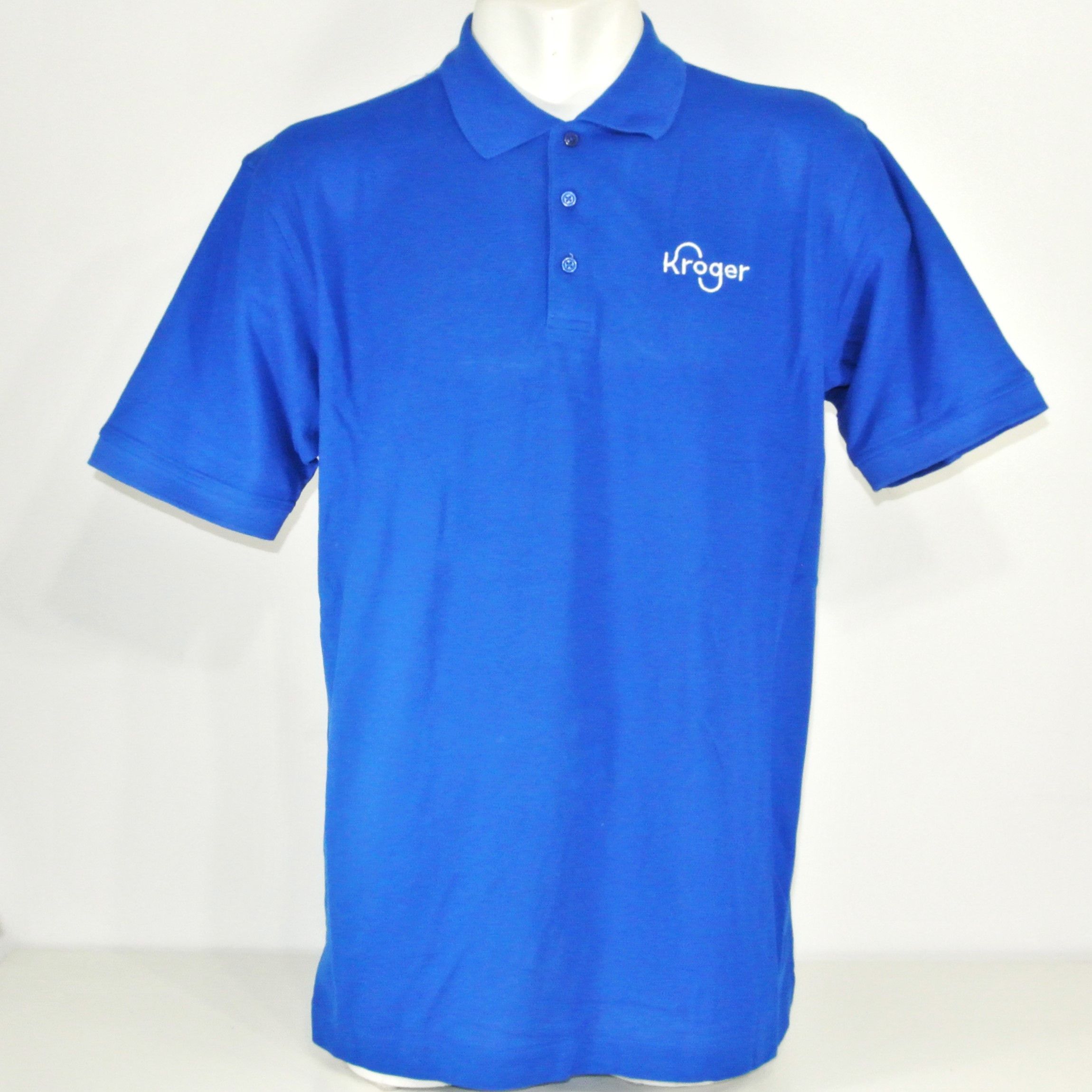 Mando KROGER Grocery Store Employee Uniform Polo Shirt Blue | Grailed