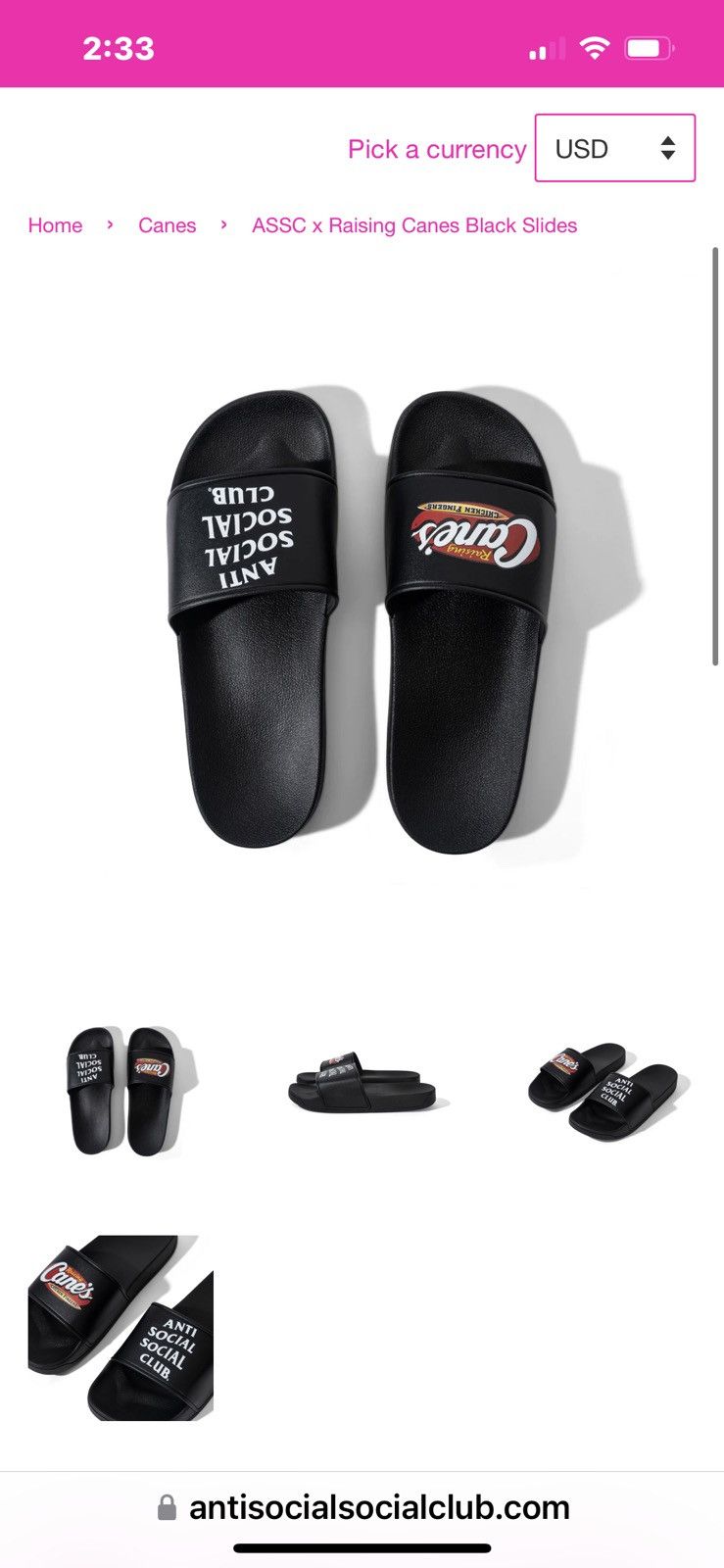 Anti Social Social Club Raising canes x Anti social social club sandals ...