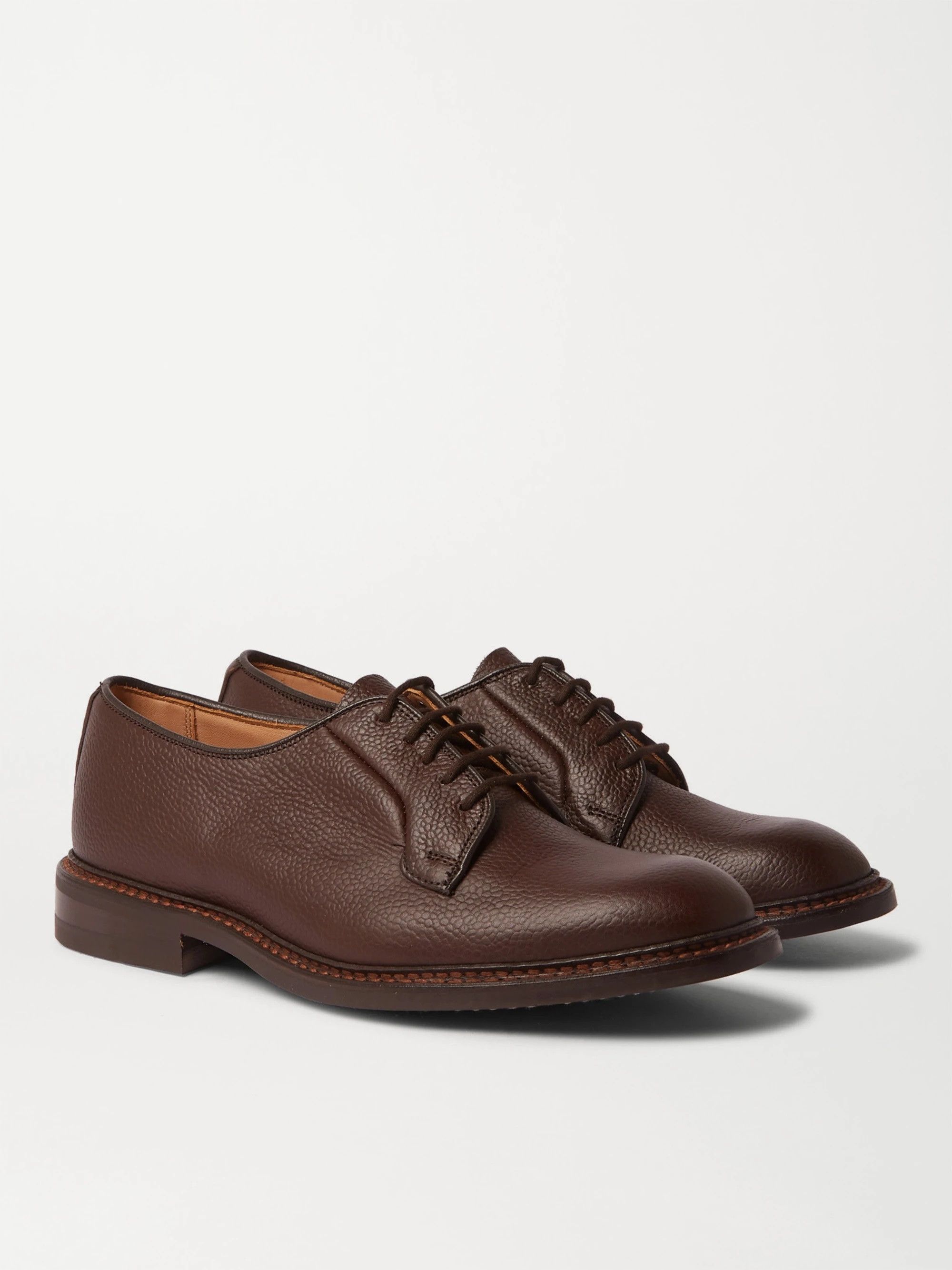 Trickers Tricker's Robert Derby Shoes - Brown Olivvia Grain Leather ...