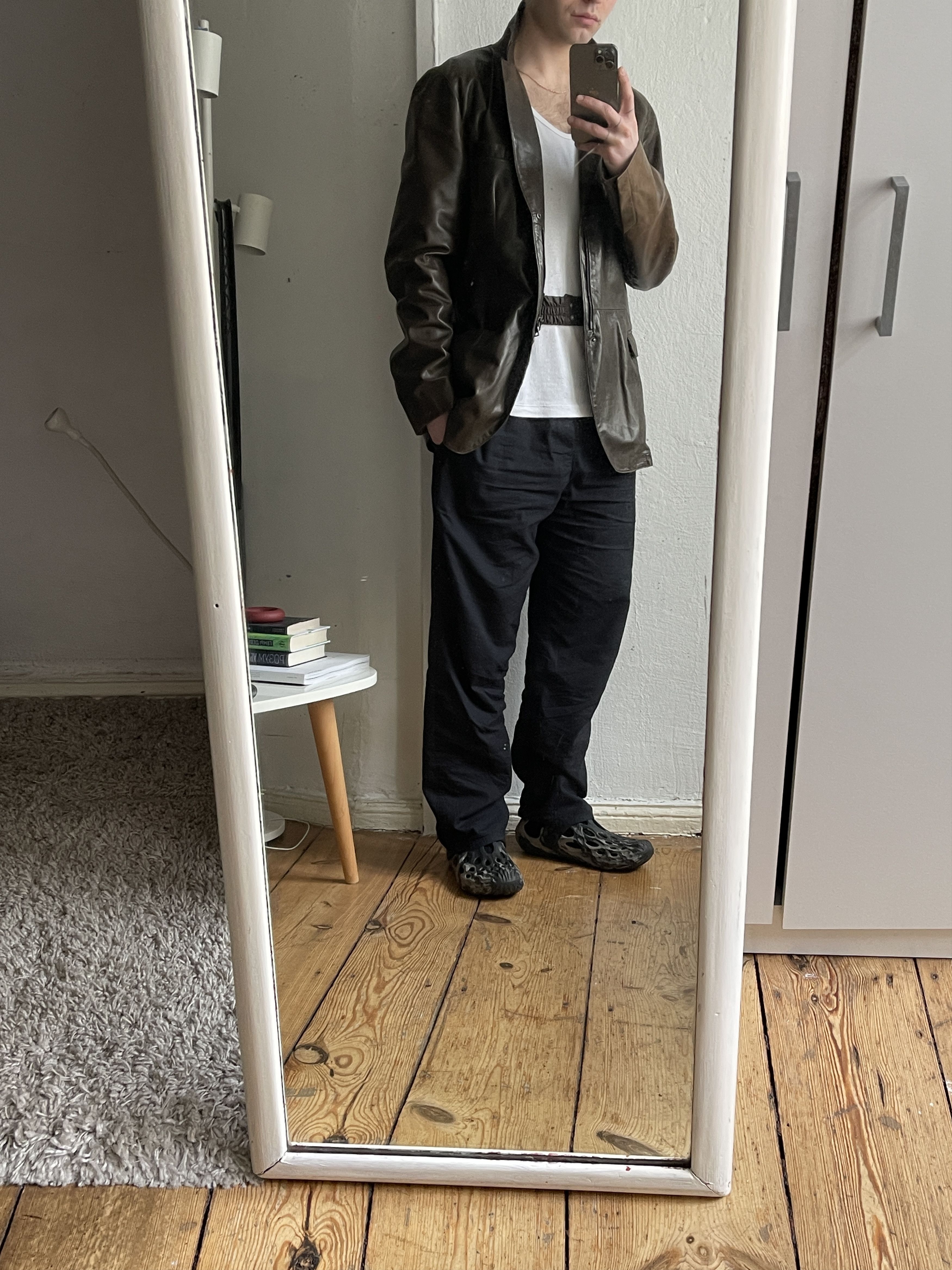 Prada Prada Art.SYG007 Leather Strap In Collar Zip Blazer Jacket | Grailed