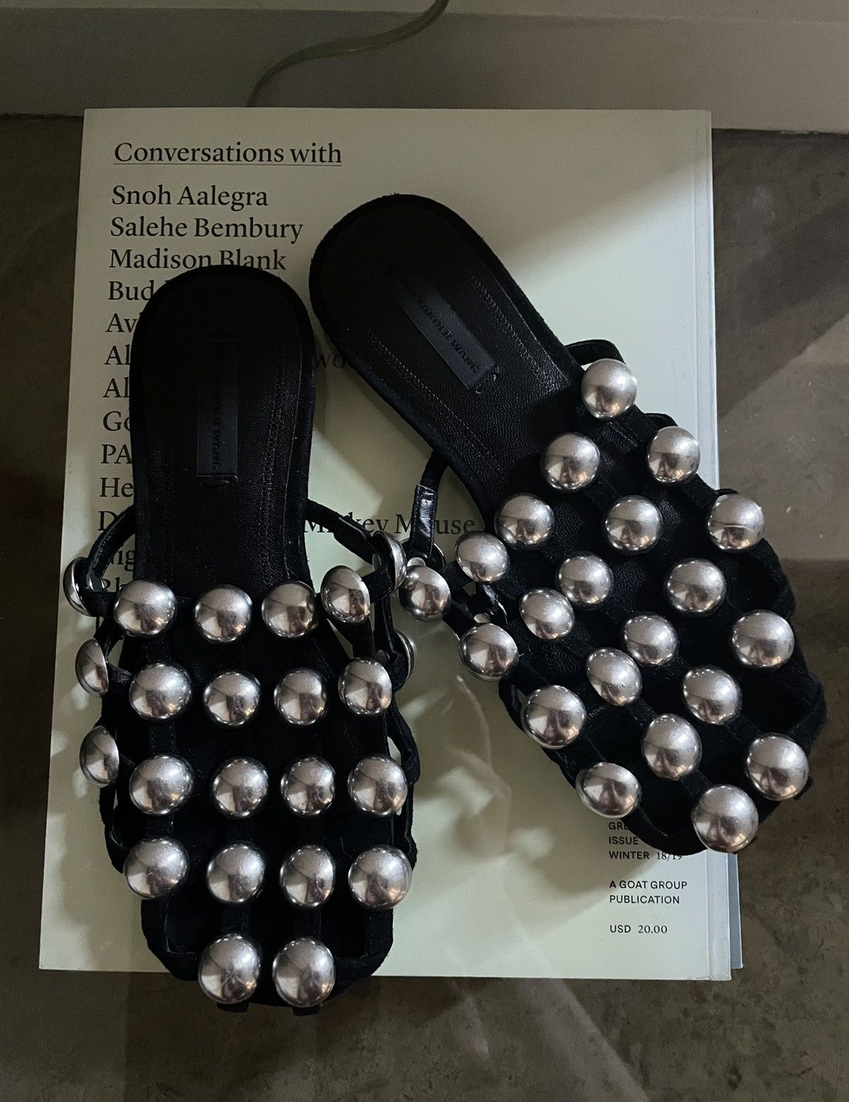 Alexander Wang Alexander Wang Amelia Studded Lattice Slides🖤 | Grailed