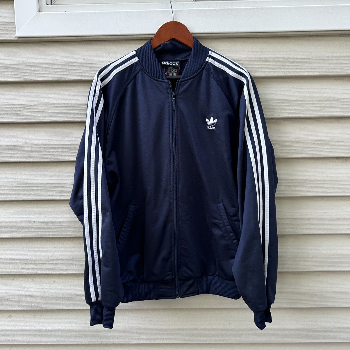 Adidas 90s Adidas navy blue track jacket | Grailed