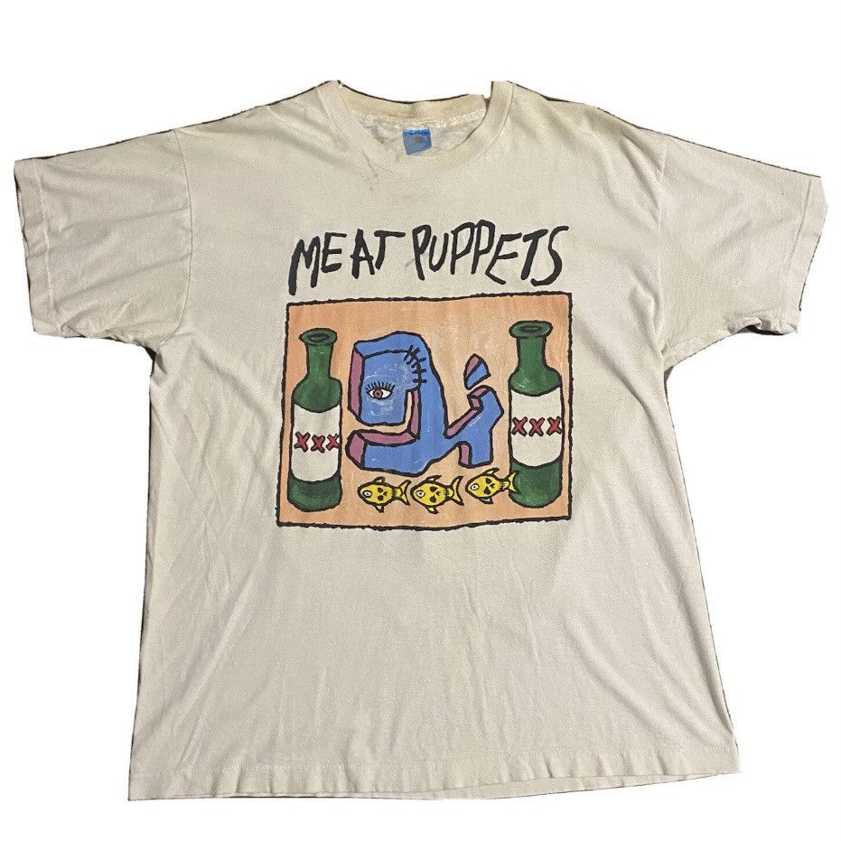 Rare × Rock Band × Vintage Vintage 90s Meat Puppet Band Music Tee Shirt ...