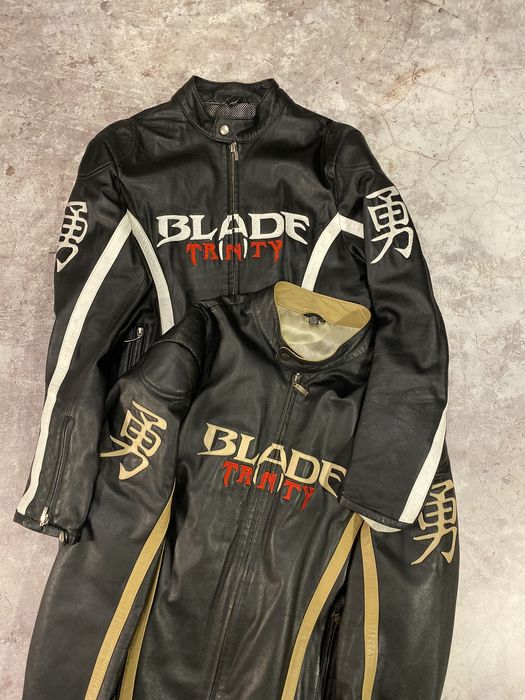 Vintage Y2K “Blade Trinity” Moto Leather Jacket | Grailed
